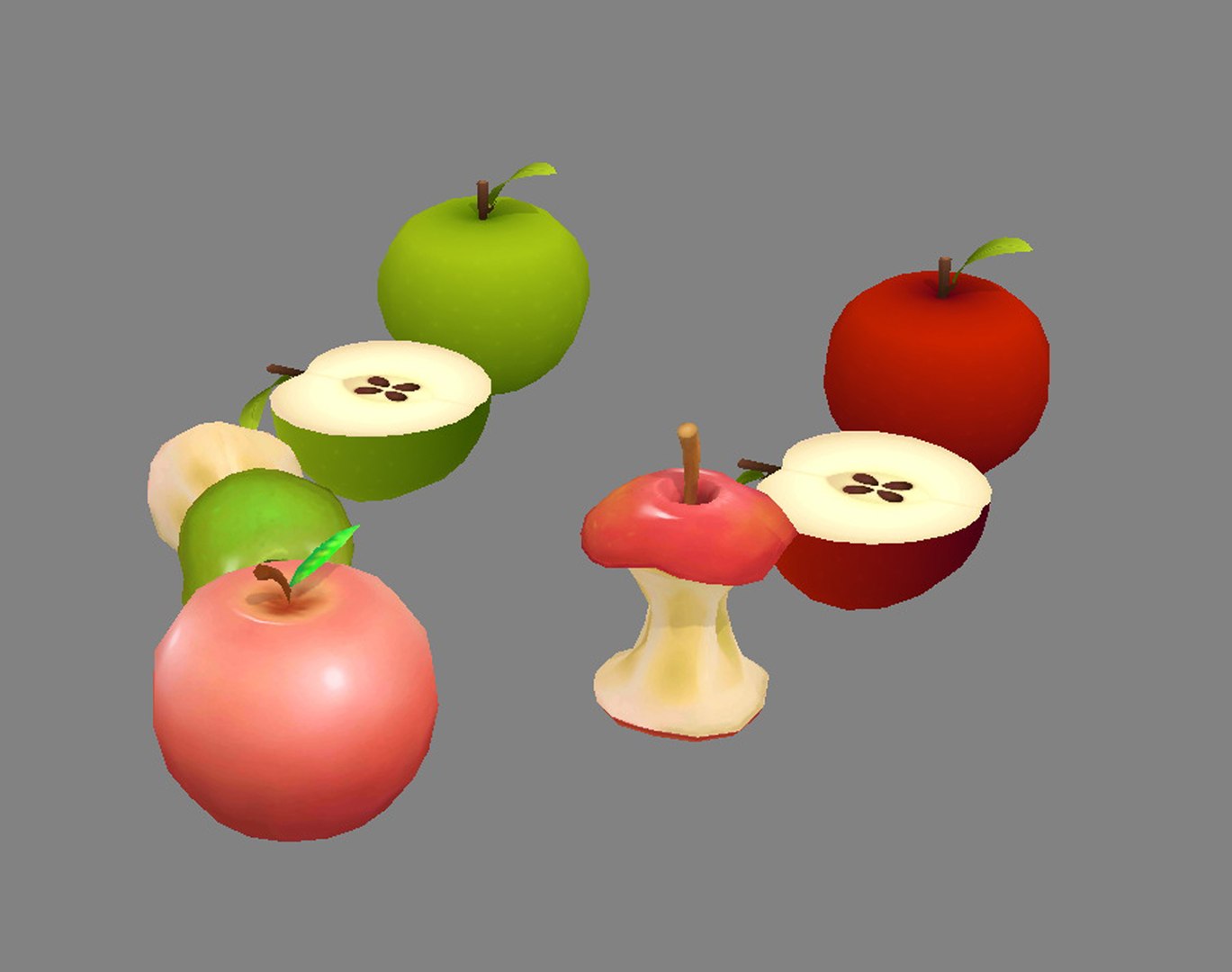 Apple Core Green 3D Model - TurboSquid 1687346