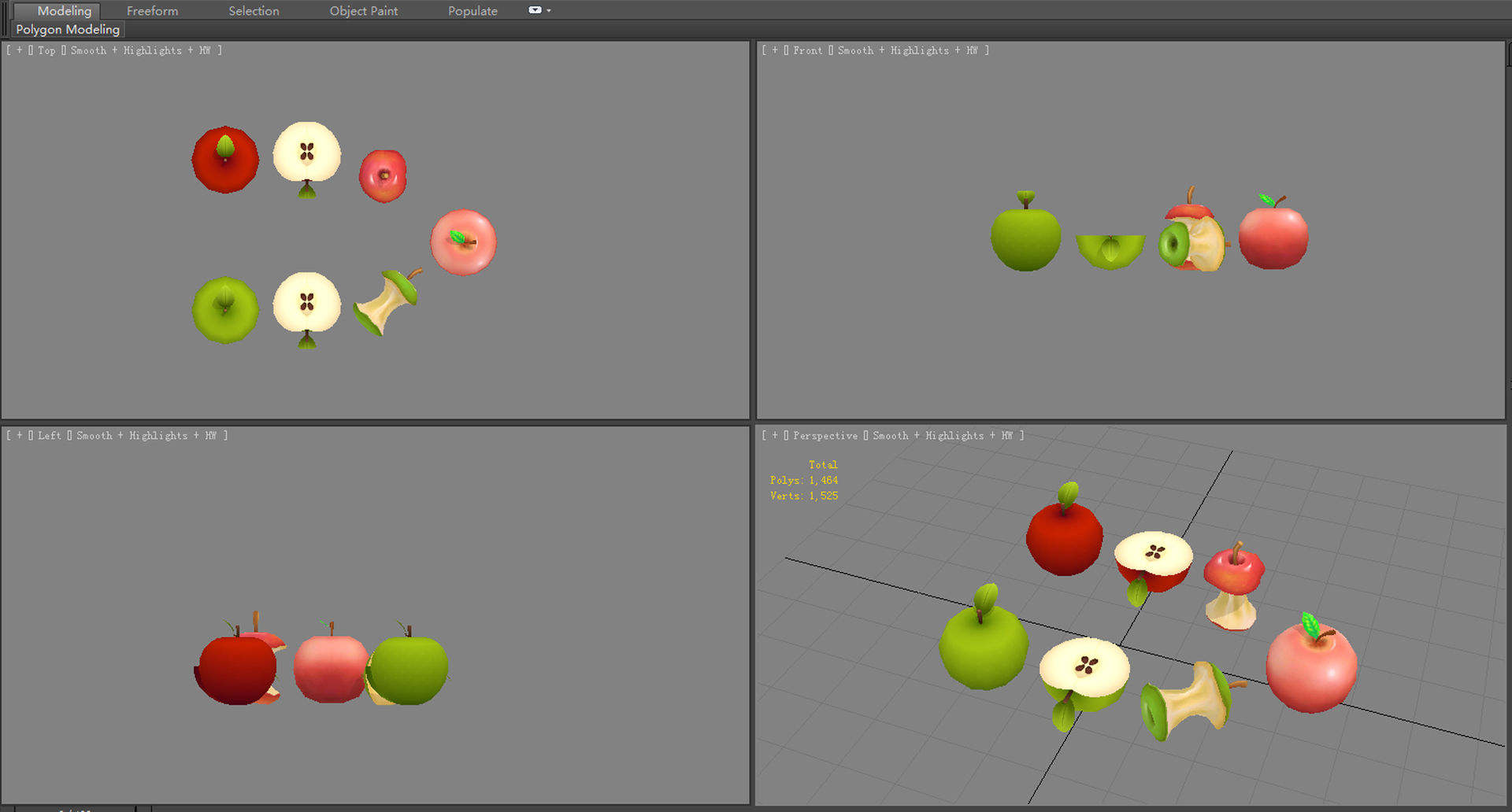 Apple core green 3D model - TurboSquid 1687346