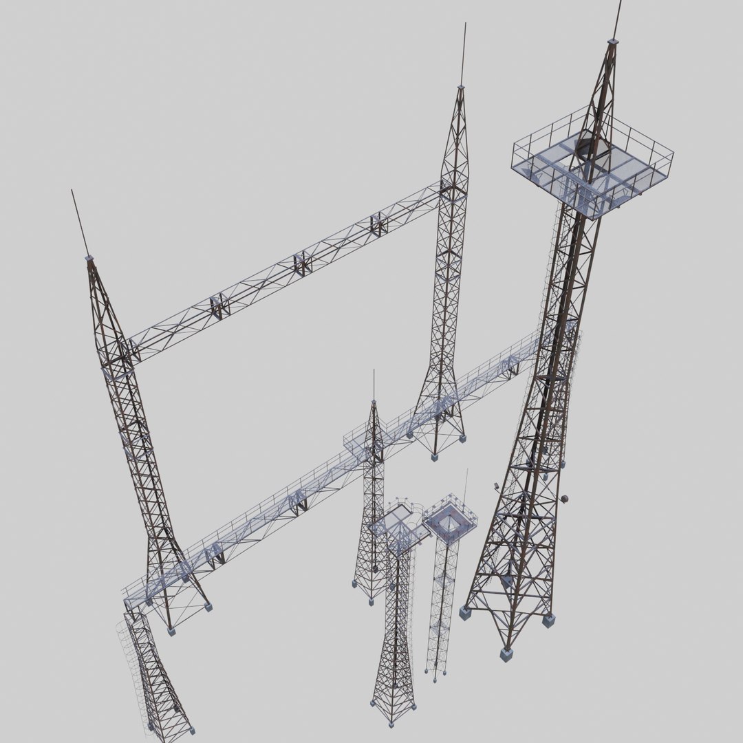 3D power tower electric model - TurboSquid 1663081
