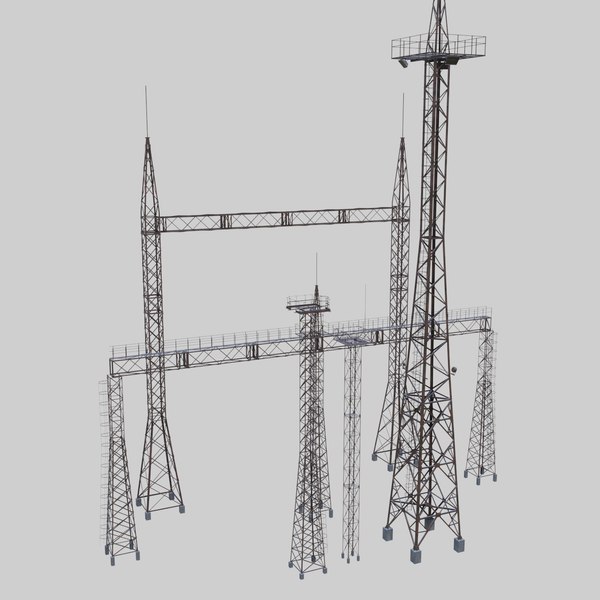 3D power tower electric model - TurboSquid 1663081