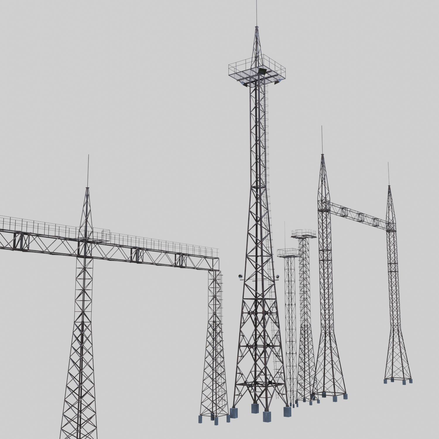 3D power tower electric model - TurboSquid 1663081
