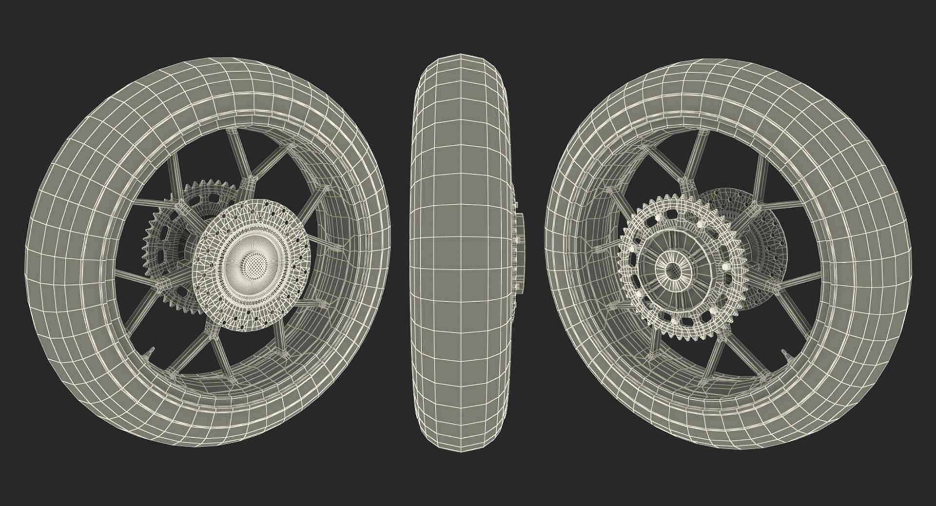 3d sport motorcycle wheel model
