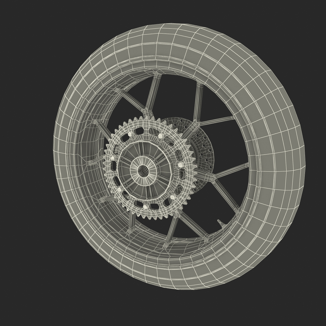 3d sport motorcycle wheel model