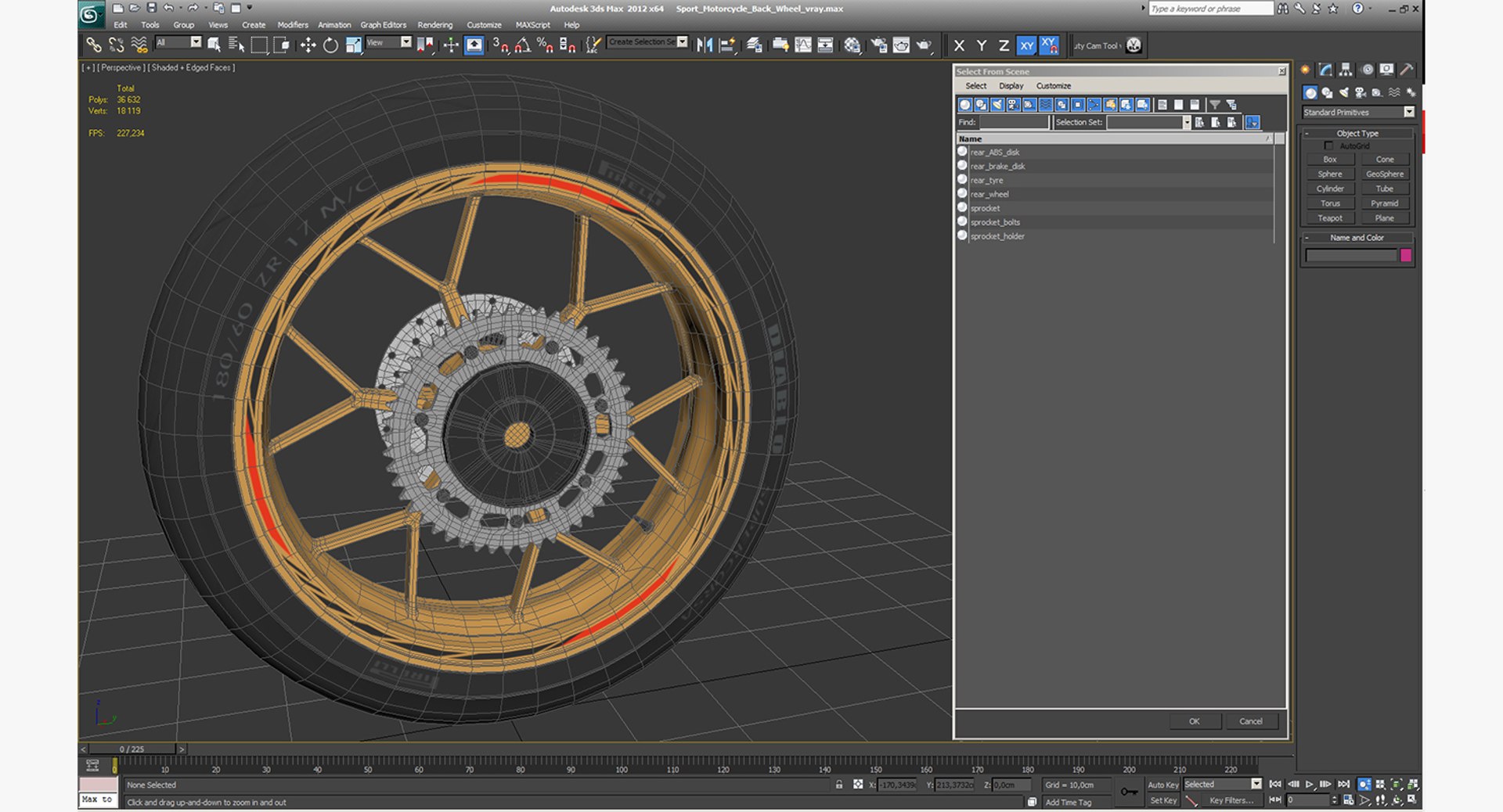 3d sport motorcycle wheel model