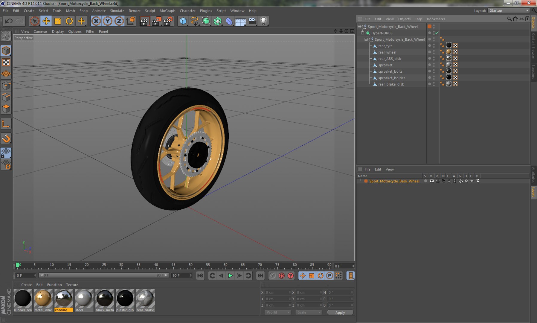 3d sport motorcycle wheel model