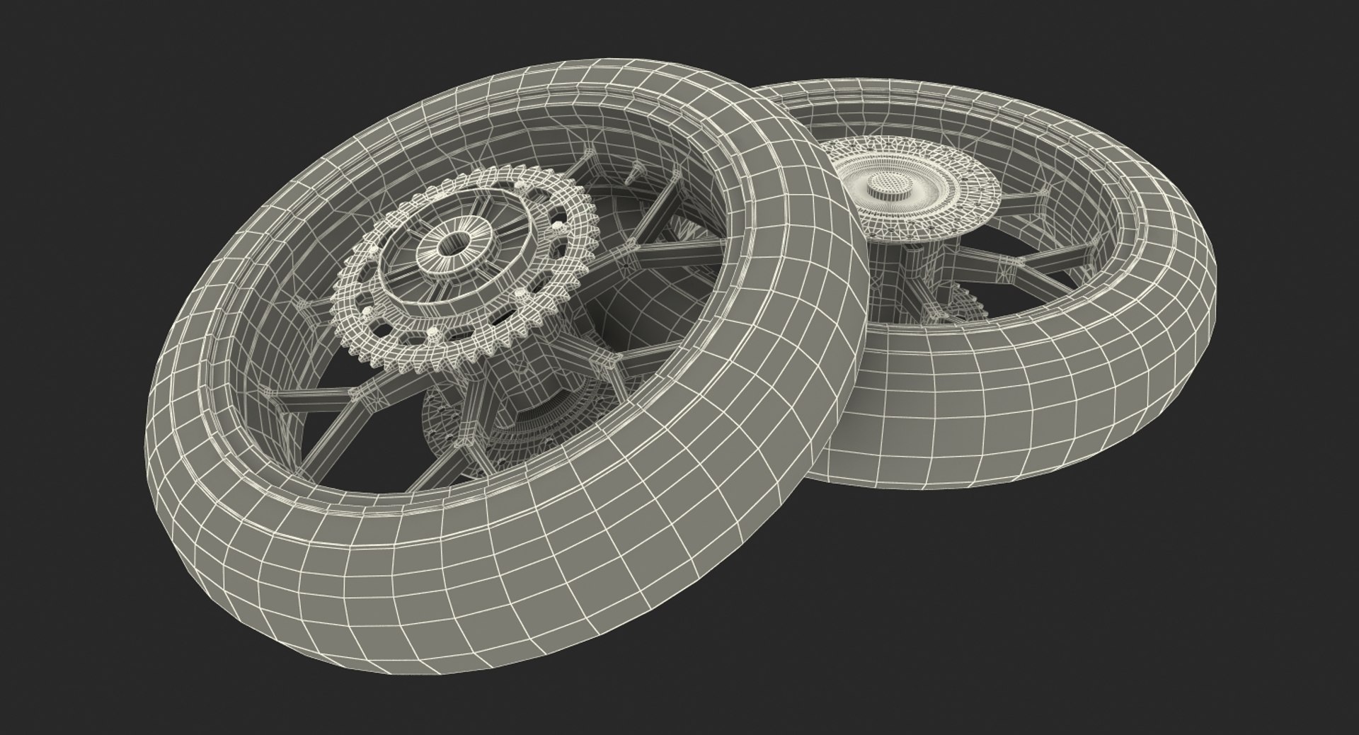 3d sport motorcycle wheel model