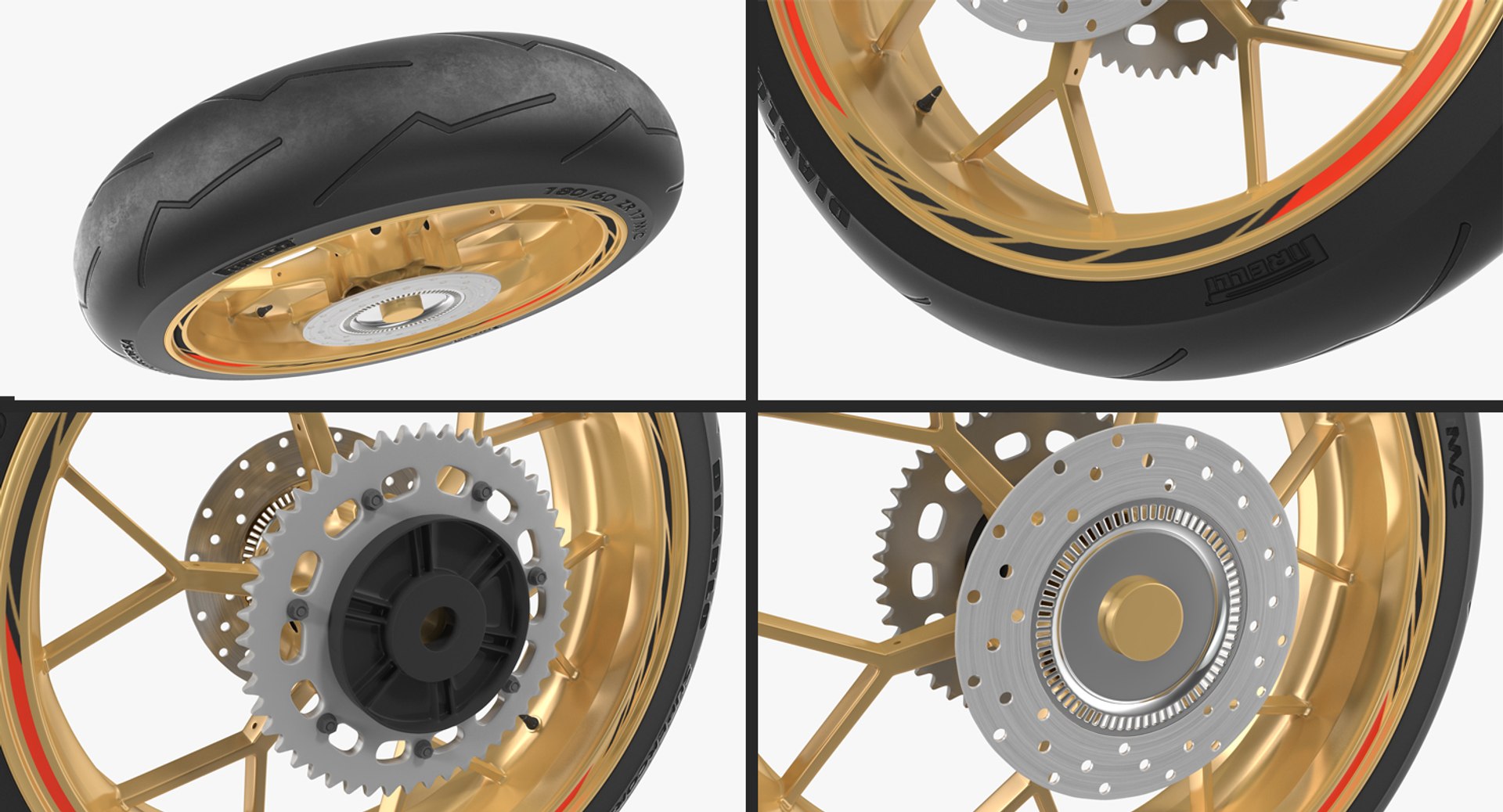 3d sport motorcycle wheel model