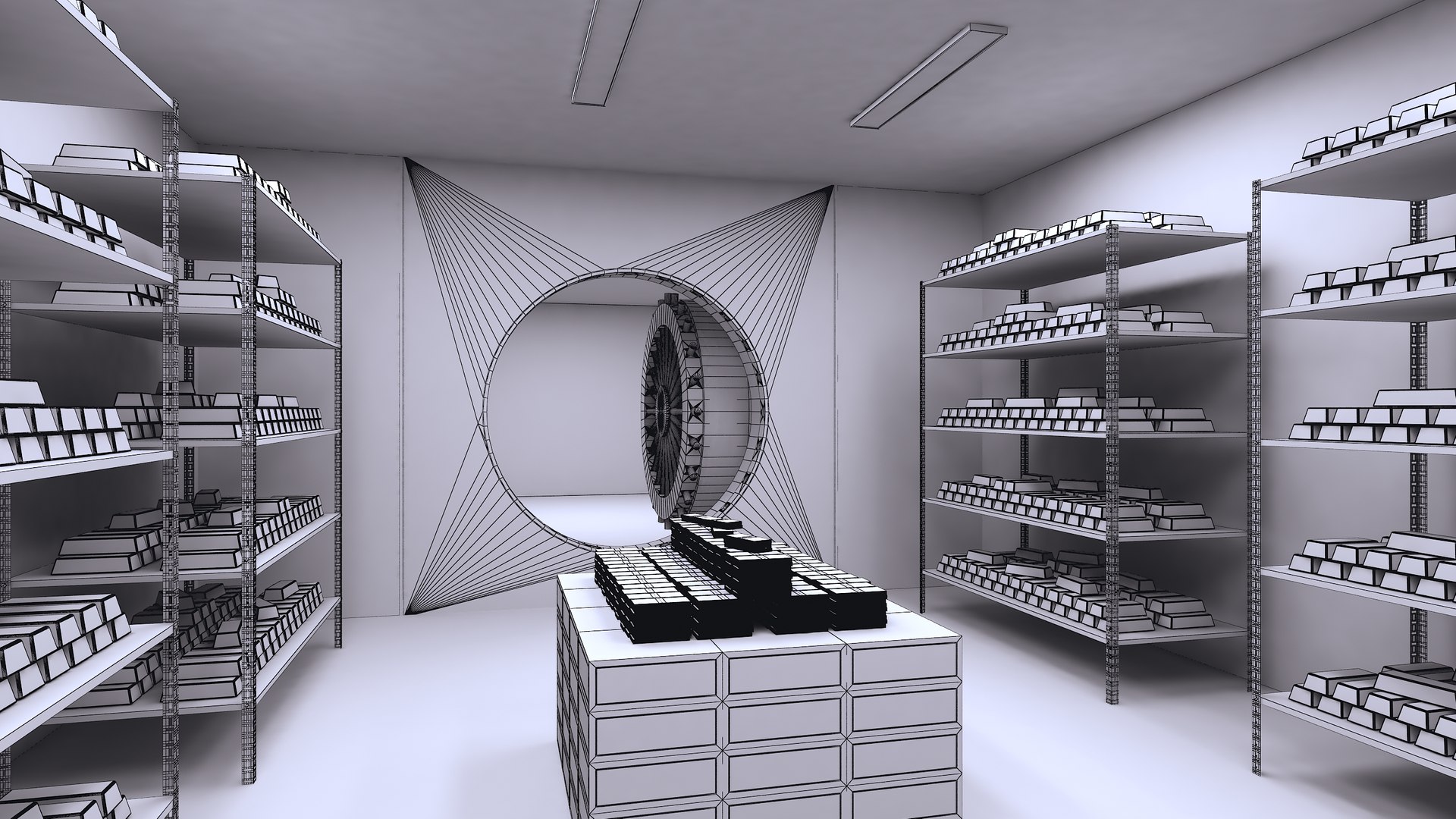 3D Bank Room Interior And Vault Model - TurboSquid 2260423