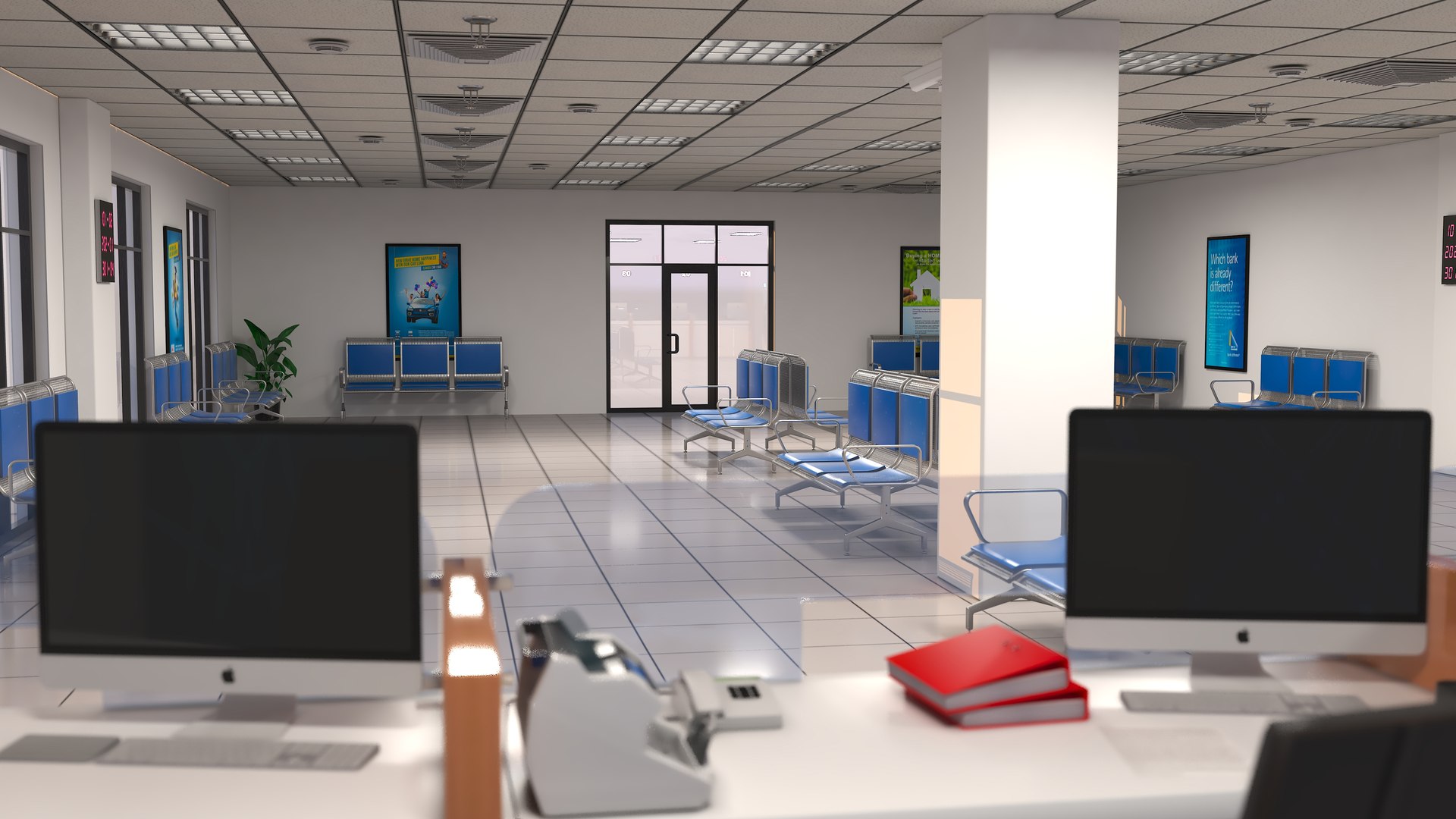 3D Bank Room Interior And Vault Model - TurboSquid 2260423