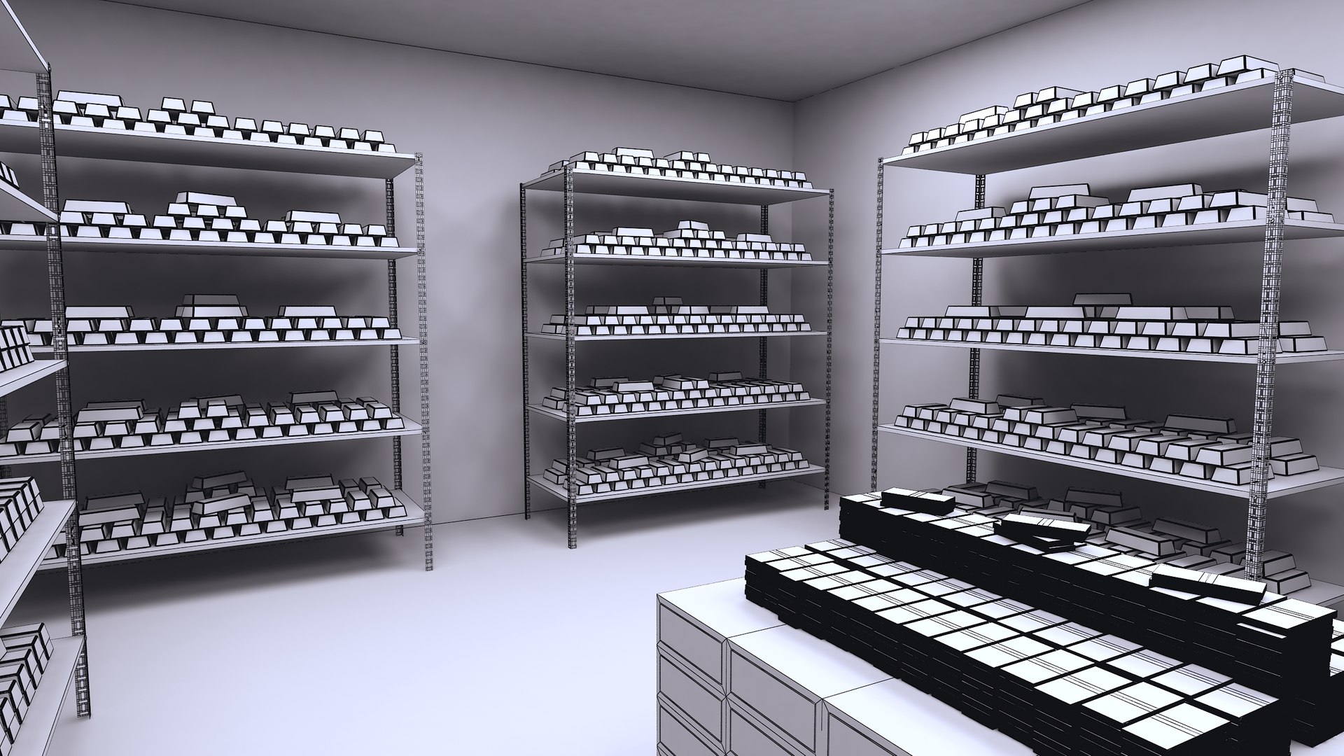 3D Bank Room Interior And Vault Model - TurboSquid 2260423