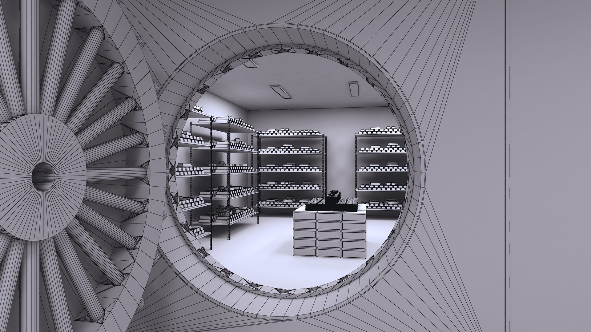 3D Bank Room Interior And Vault Model - TurboSquid 2260423