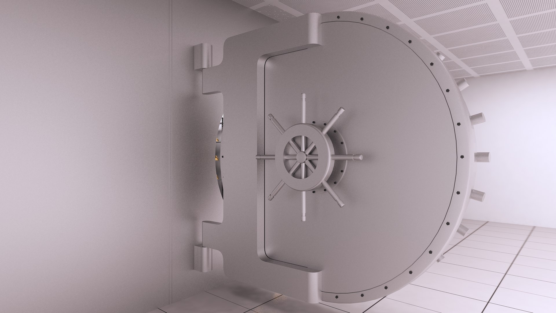 3D Bank Room Interior And Vault Model - TurboSquid 2260423