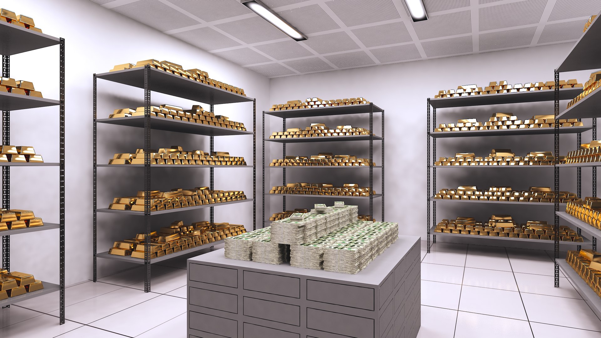 3D Bank Room Interior And Vault Model - TurboSquid 2260423