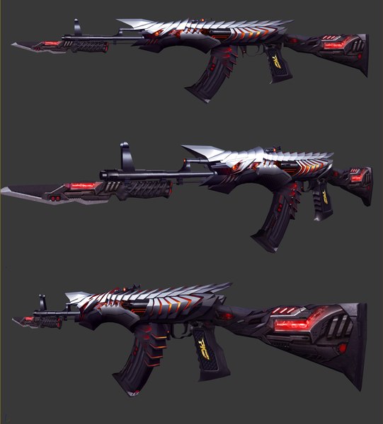 Gun Born Beast AK47 Handpainted Game Asset3Dモデル - TurboSquid 2101202