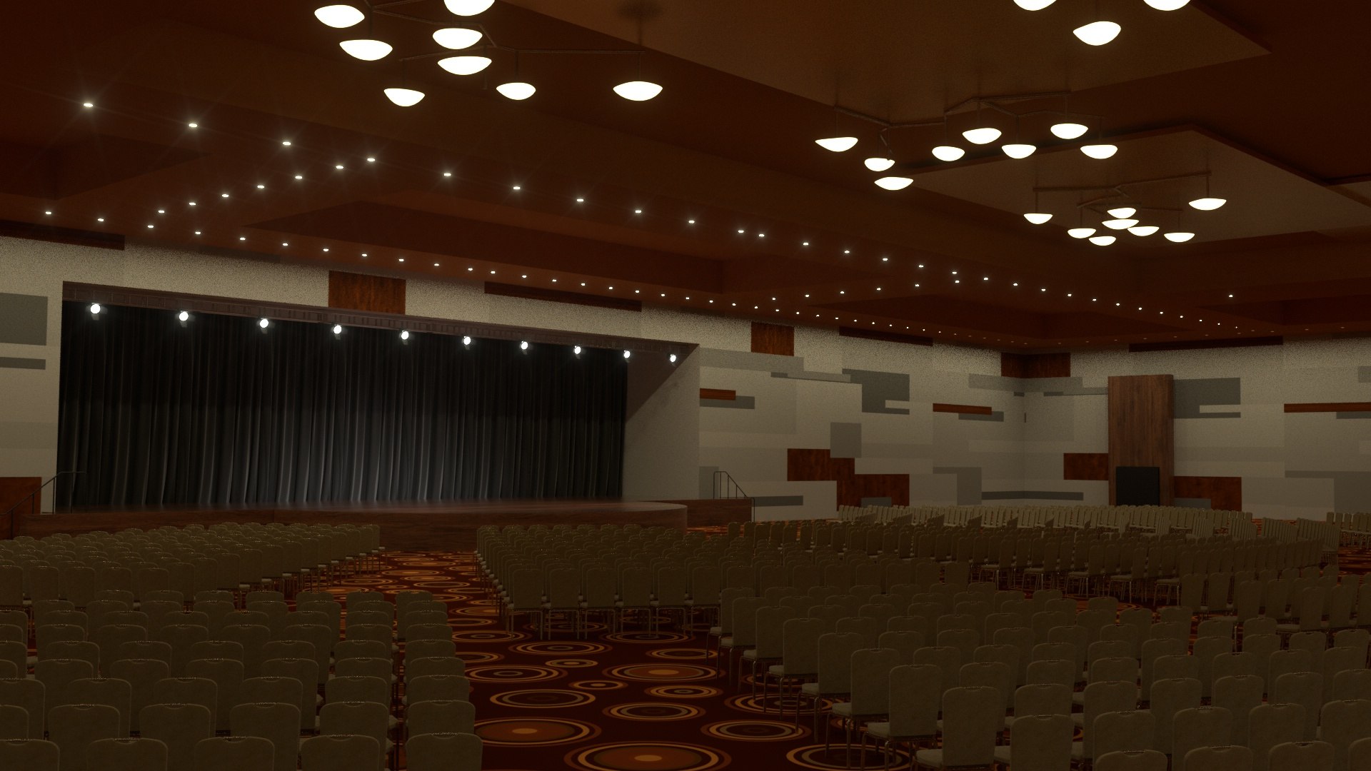 Convention Center Ballroom 3D Model - TurboSquid 1952487