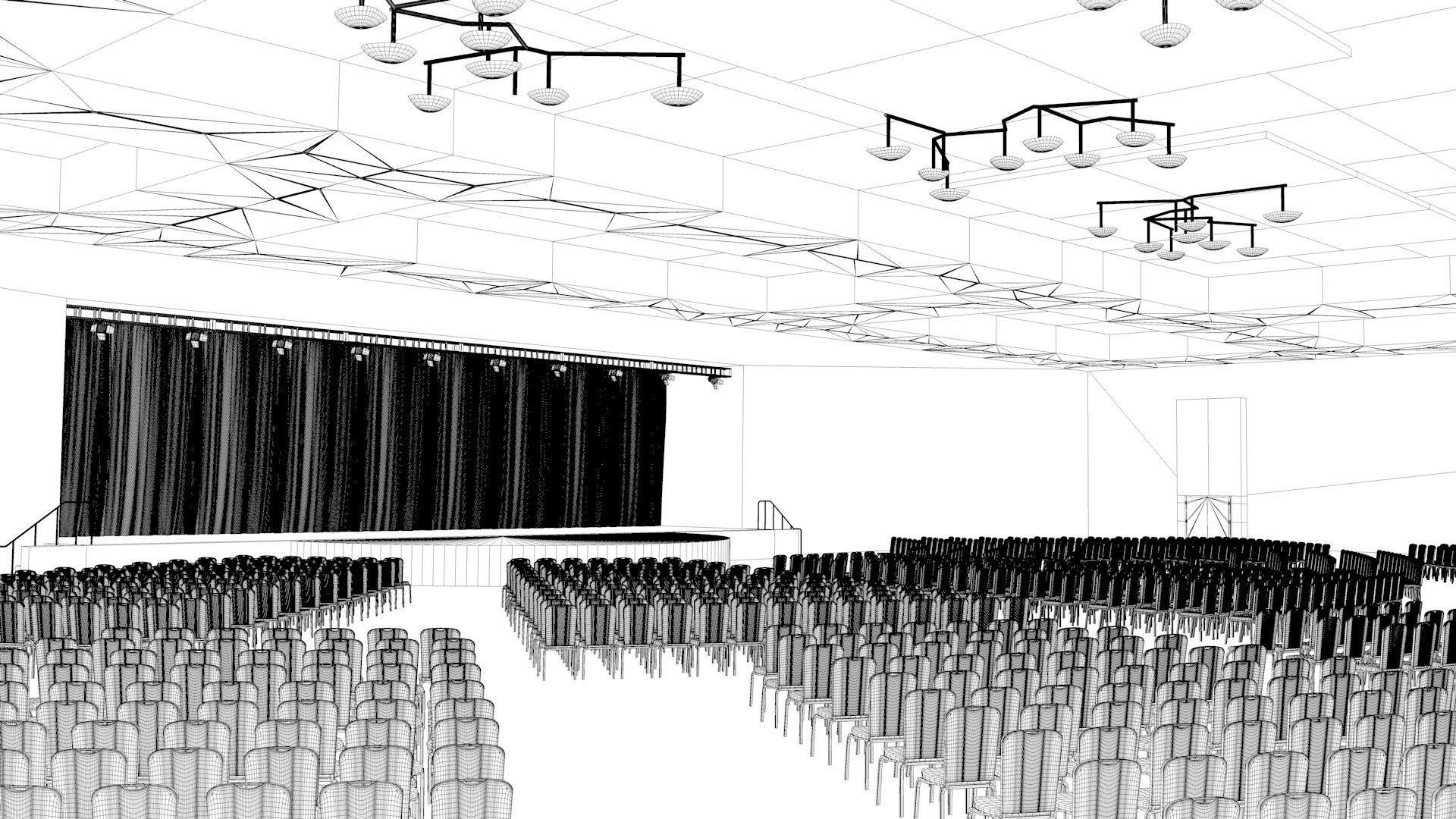 Convention Center Ballroom 3D Model - TurboSquid 1952487