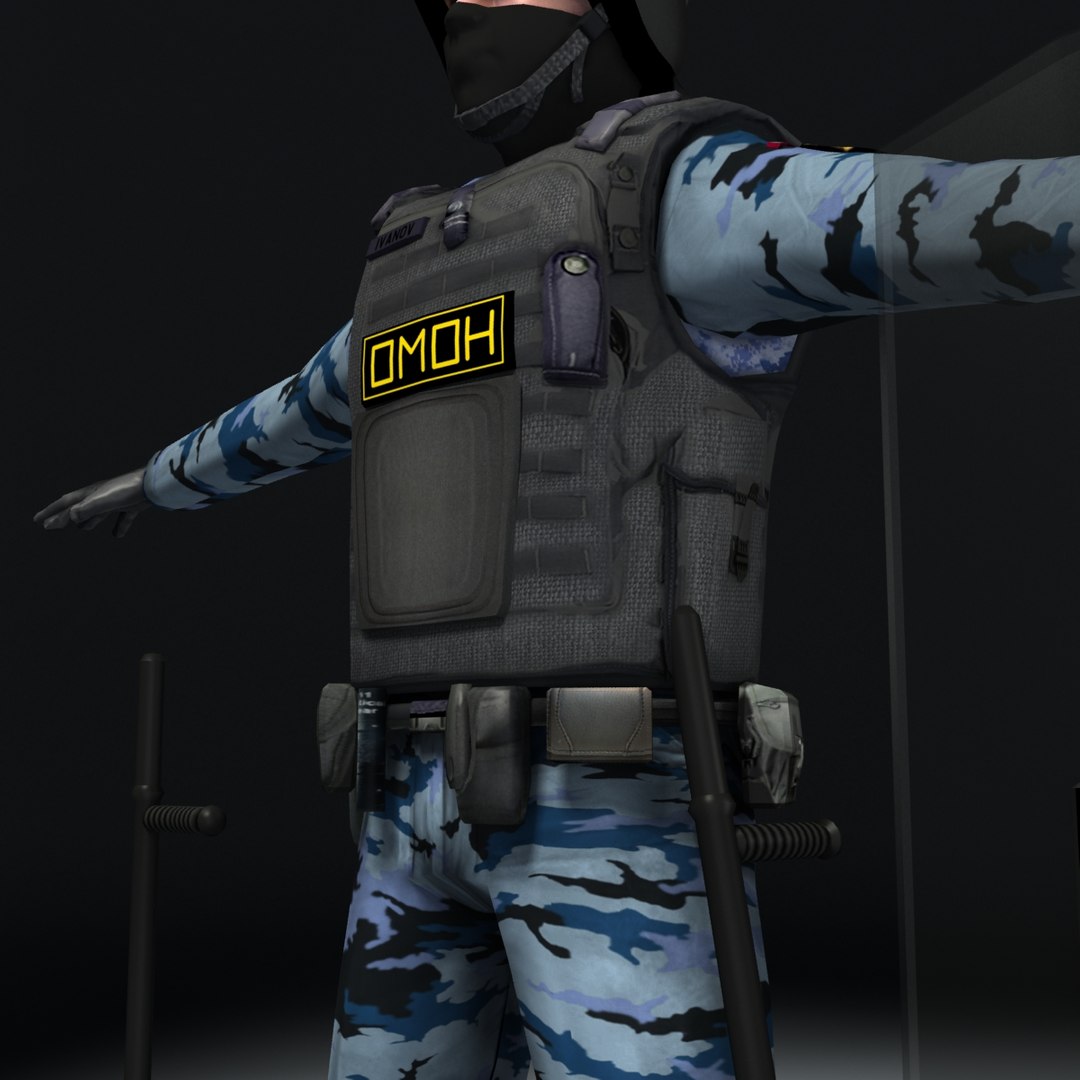 3d Model Omon Russian Police Officer