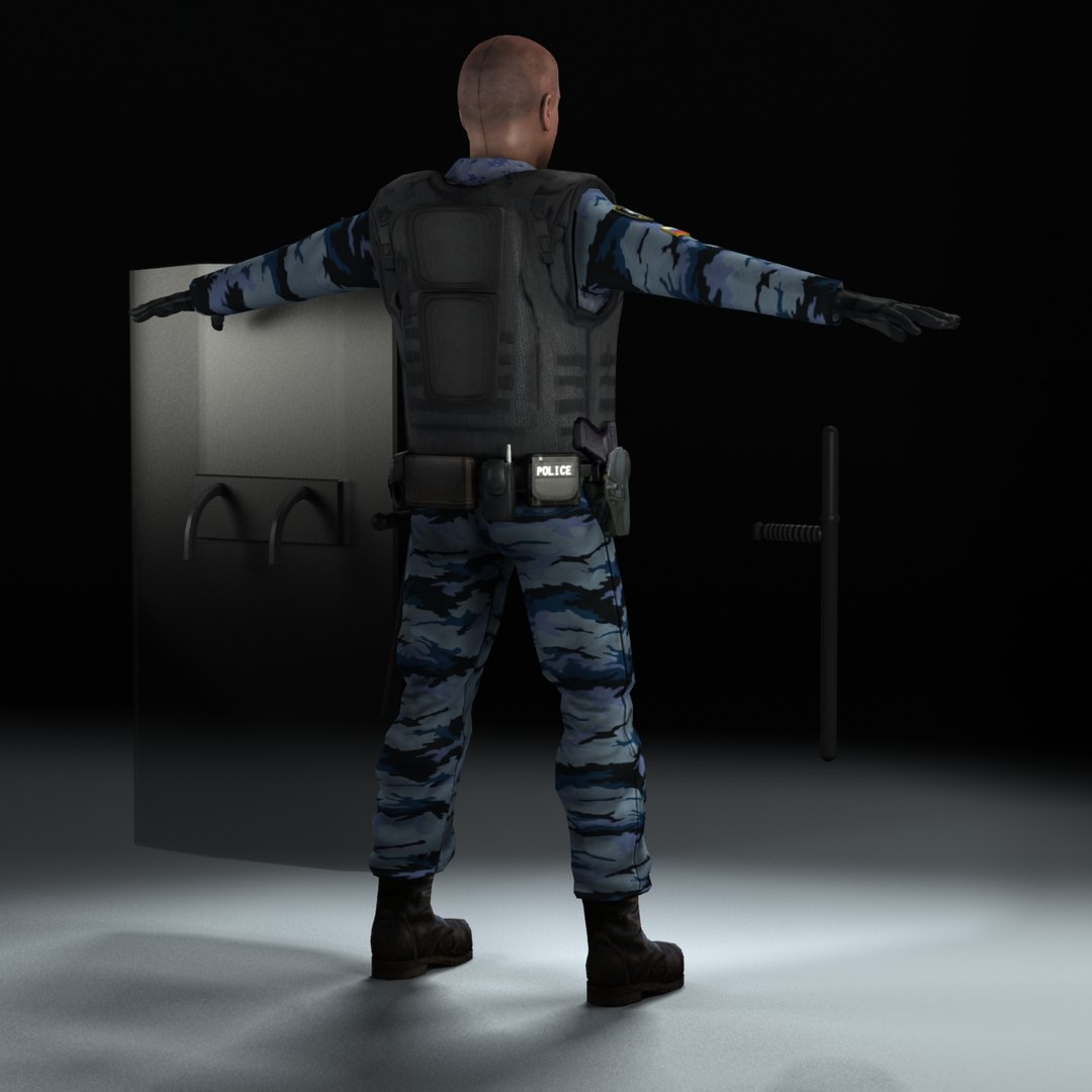 3d Model Omon Russian Police Officer