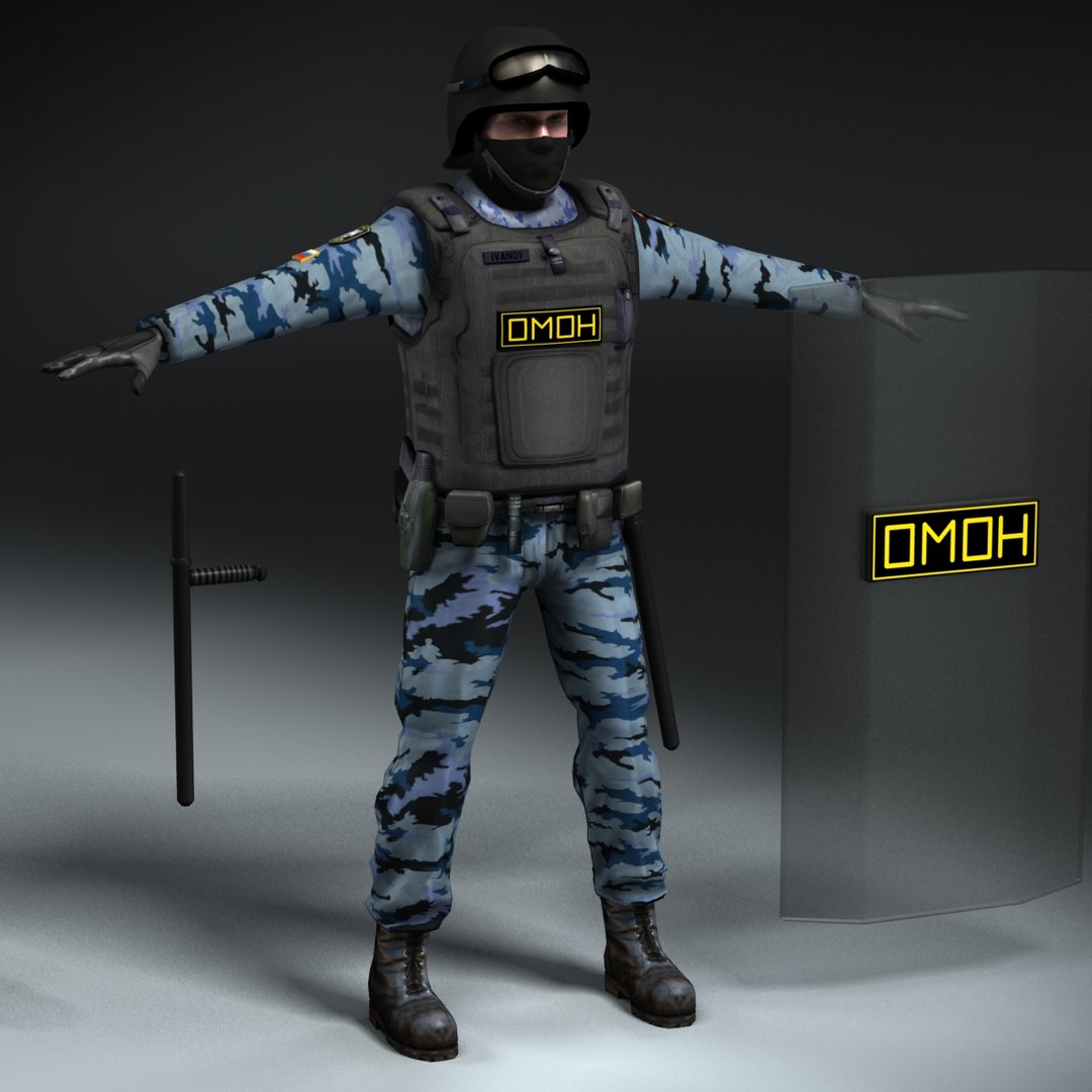 3d Model Omon Russian Police Officer
