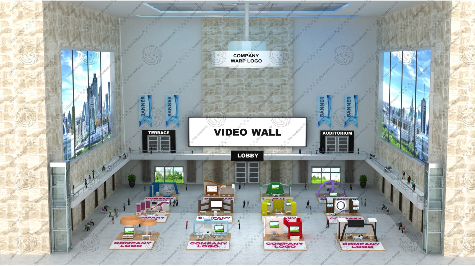 3D Exhibition Area Virtual Summit Model - TurboSquid 1695156