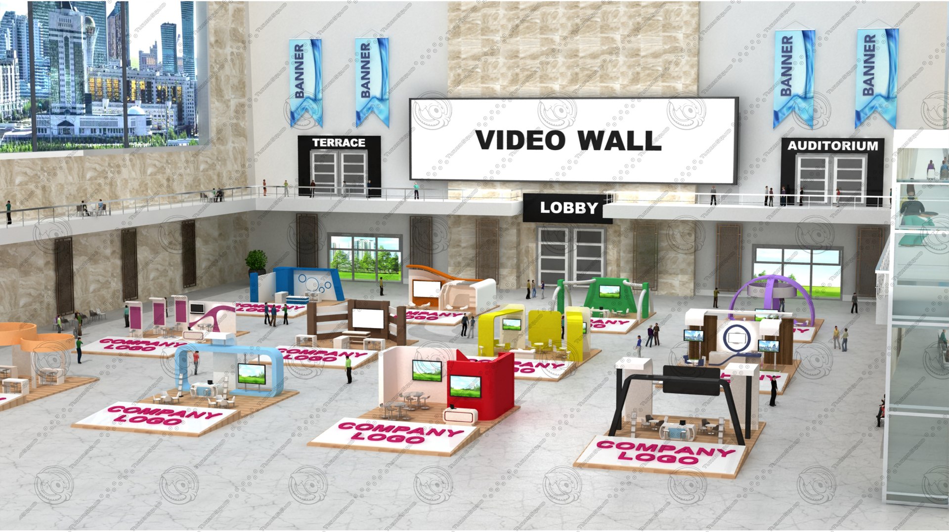 3D Exhibition Area Virtual Summit Model - TurboSquid 1695156