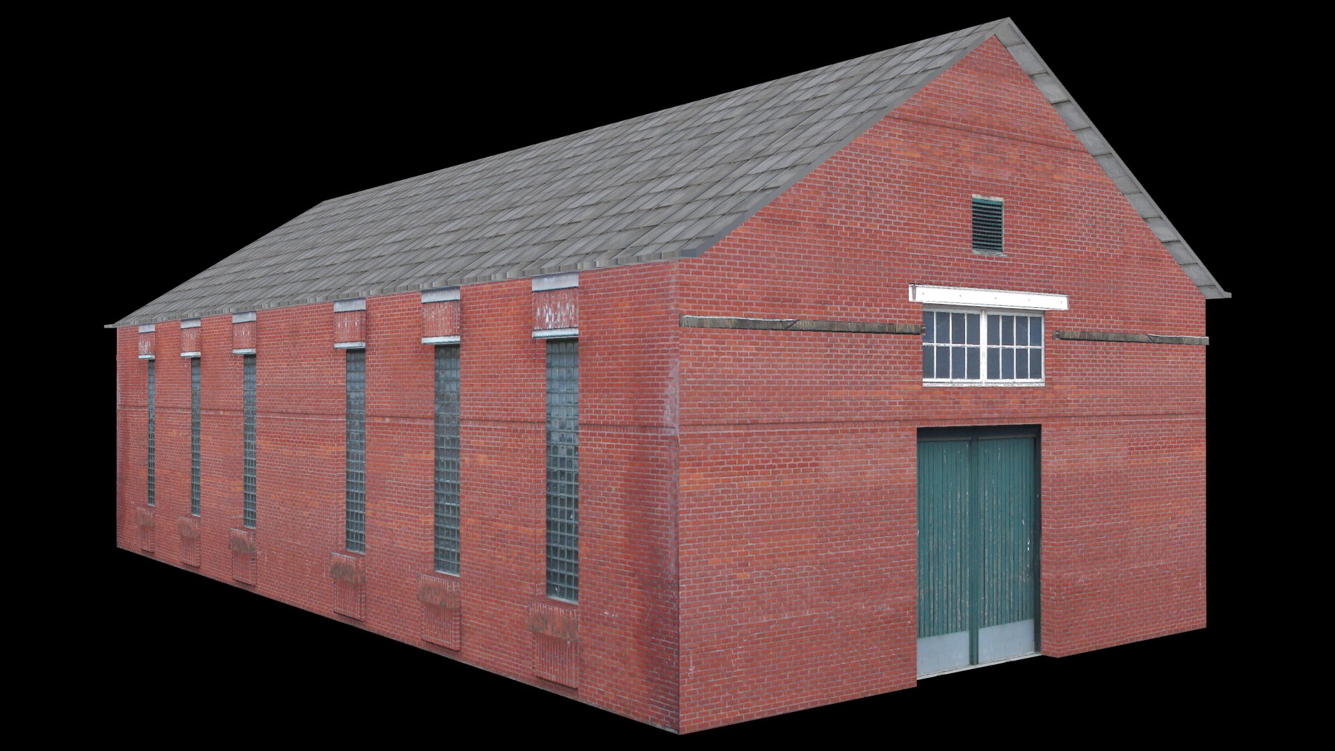 Fire Station Brick Building Low Poly 3D - TurboSquid 1839221