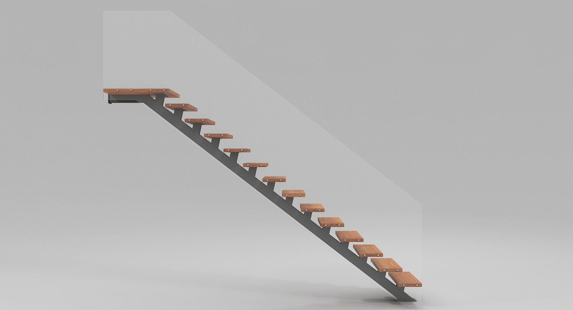 3D modern floating stair model - TurboSquid 1423950
