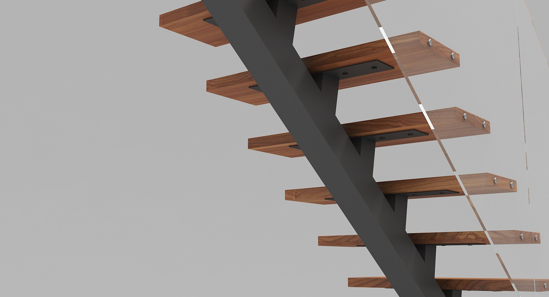 3D modern floating stair model - TurboSquid 1423950