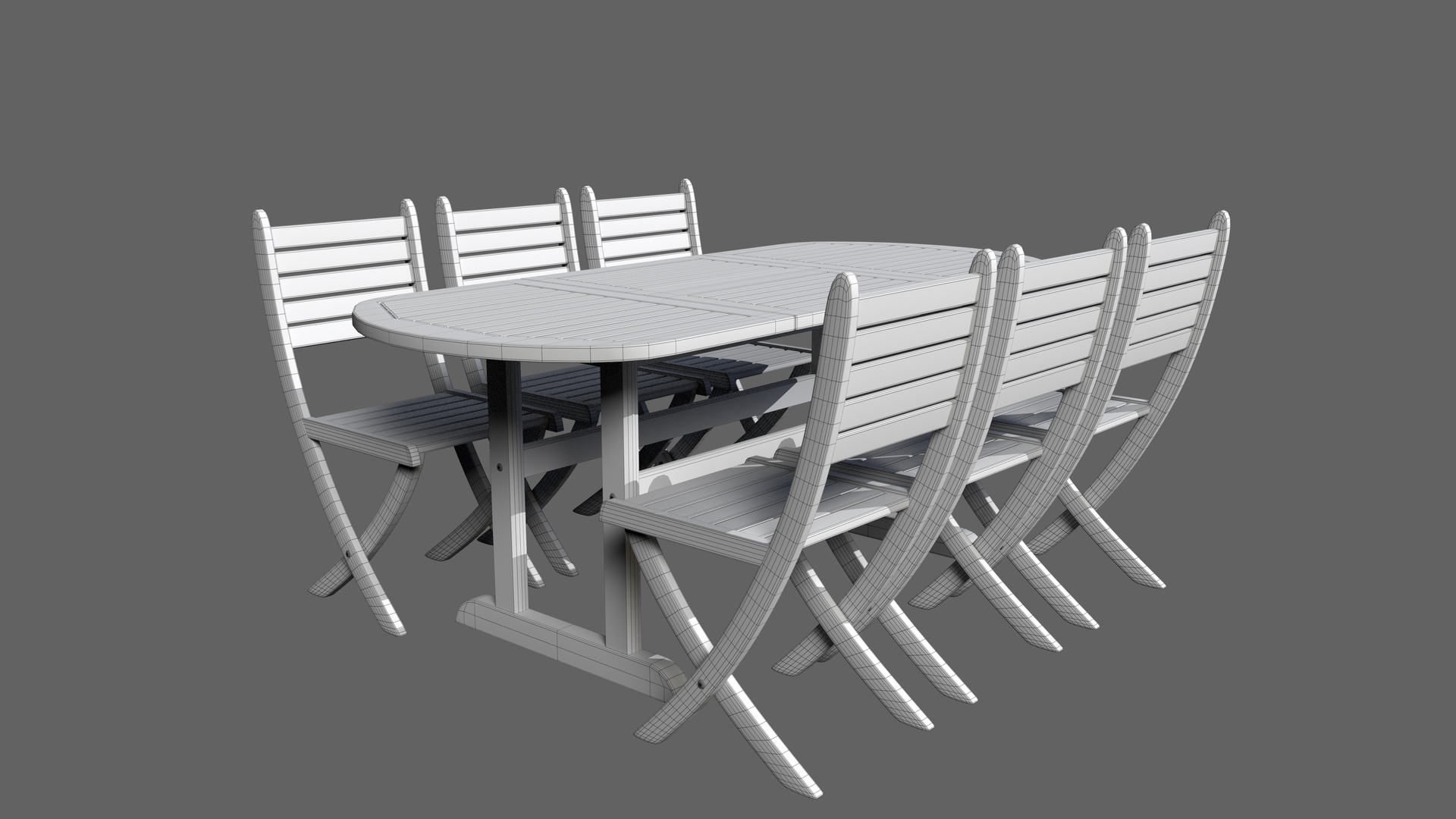Garden Dining Table 3D Model - TurboSquid 1843590