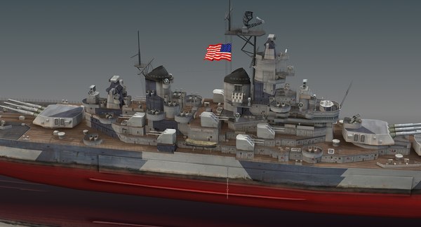 전함 USS 아이오와 BB-61 WWII 1942-1945 3D 모델 - TurboSquid 1323203