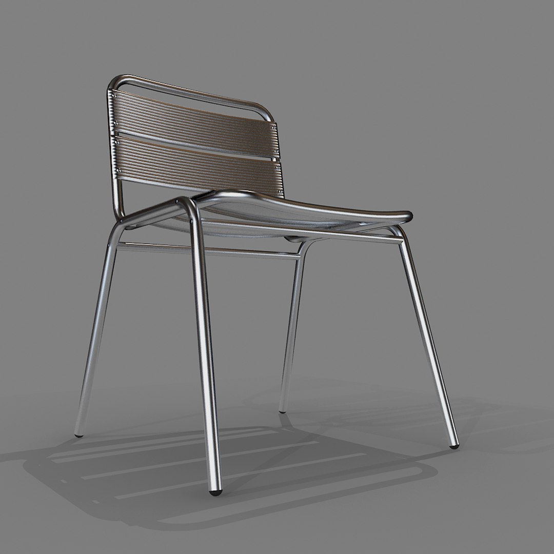 3d Model Realistic Aluminum Chair