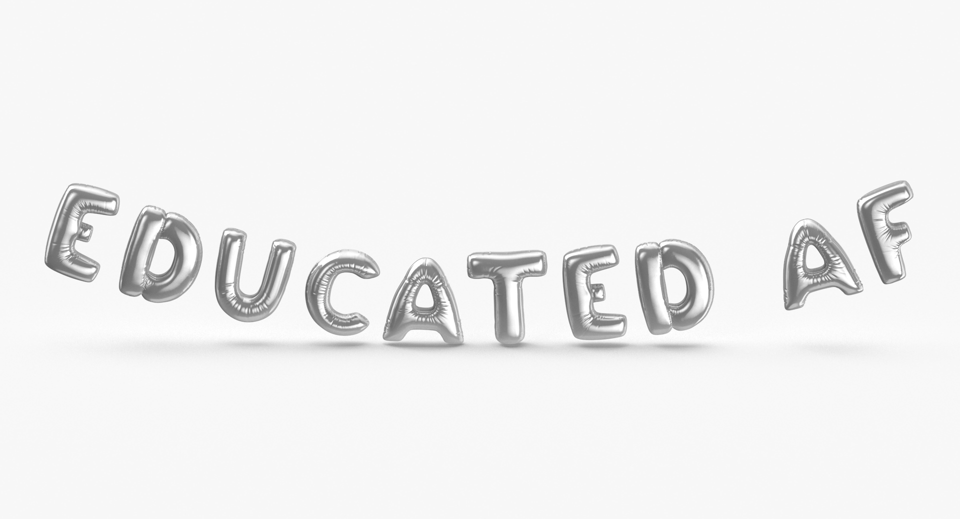 Foil Baloon Words Educated AF Silver 3D Model - TurboSquid 1738901