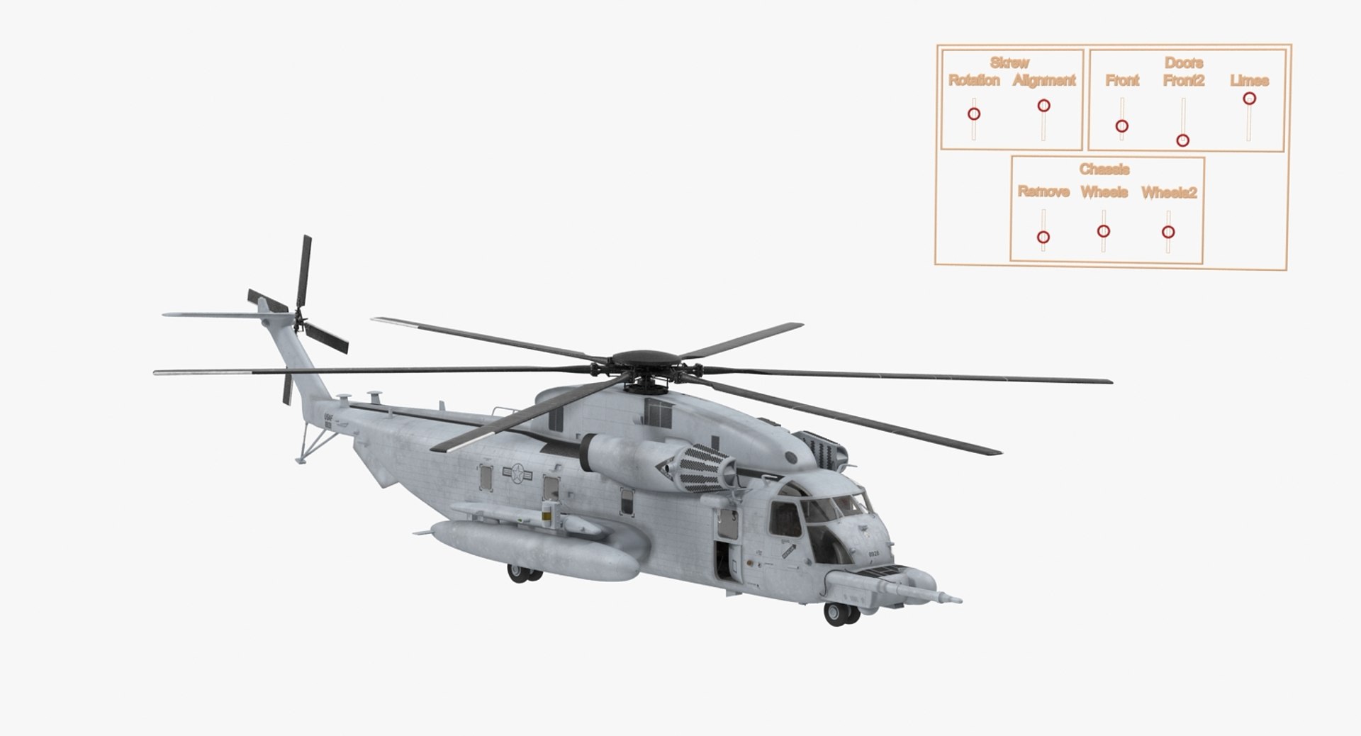 3d Model Of Sikorsky Mh-53 Pave Usaf