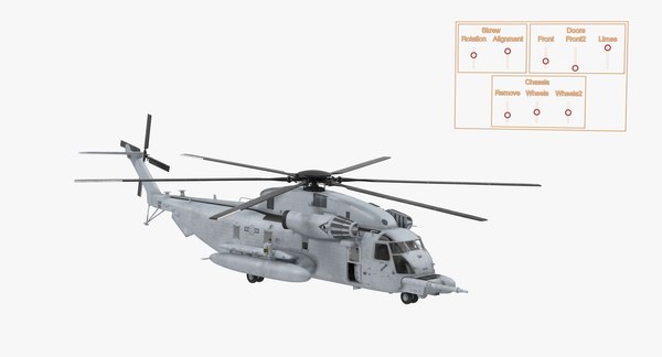 3d model of sikorsky mh-53 pave usaf