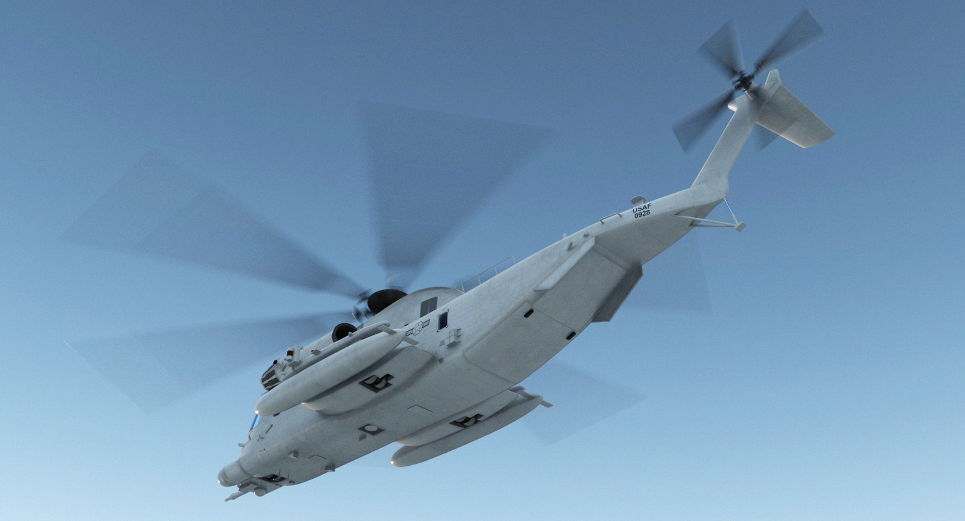3d Model Of Sikorsky Mh-53 Pave Usaf