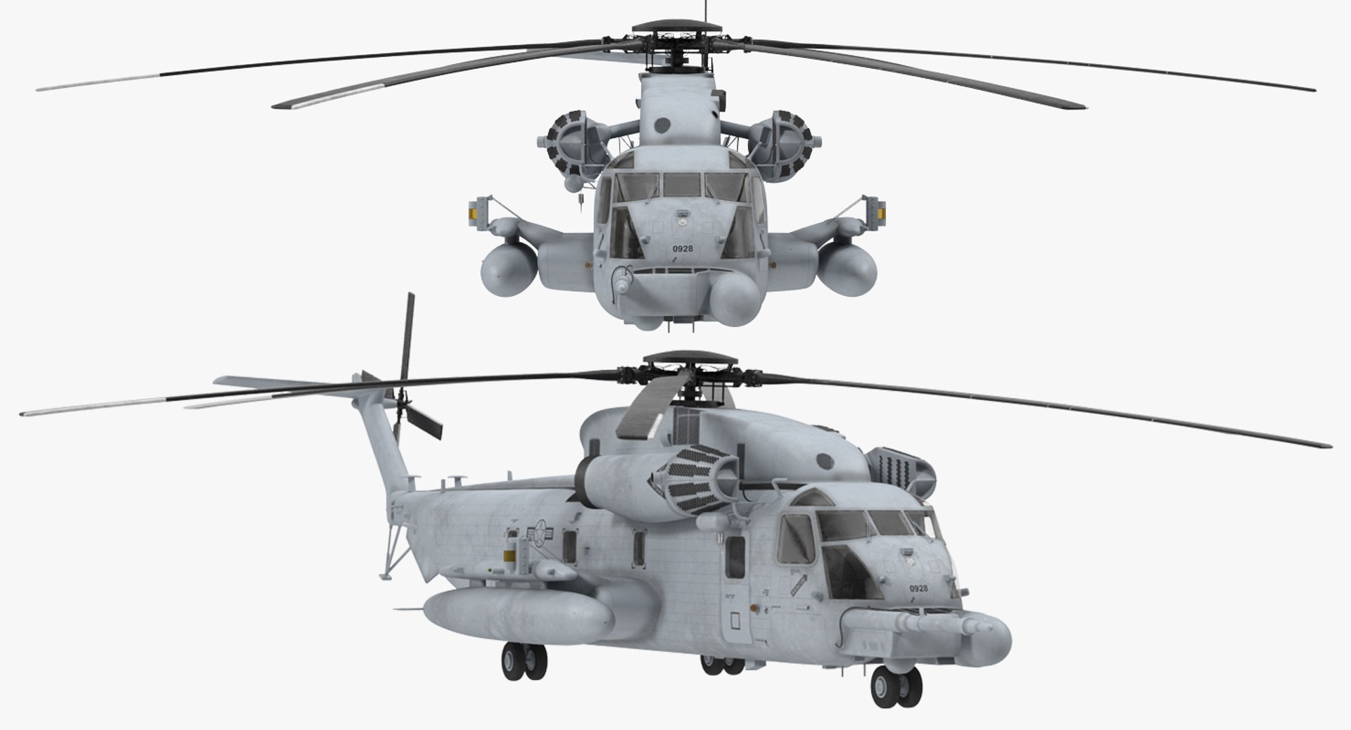 3d Model Of Sikorsky Mh-53 Pave Usaf
