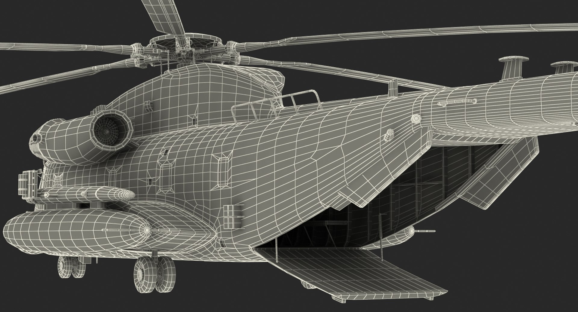 3d model of sikorsky mh-53 pave usaf