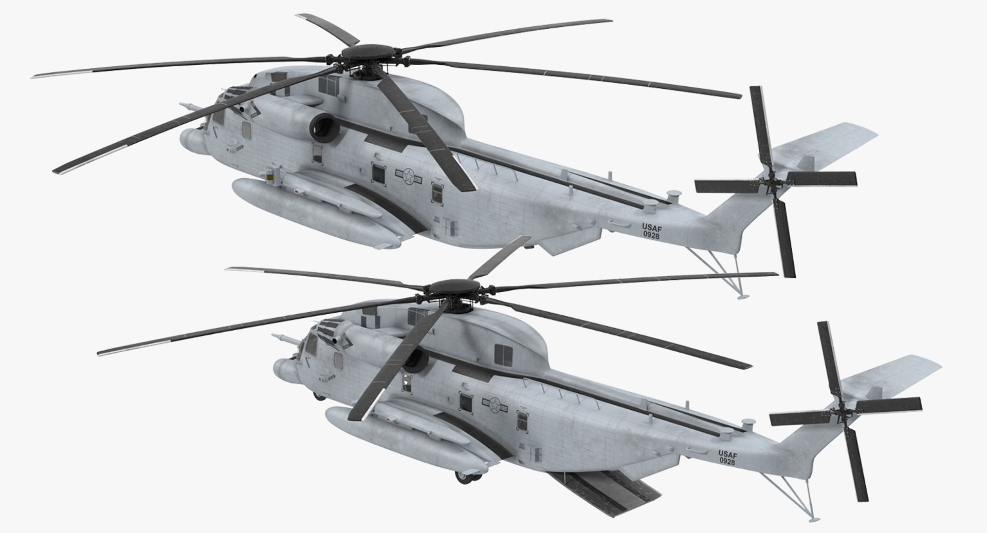 3d model of sikorsky mh-53 pave usaf