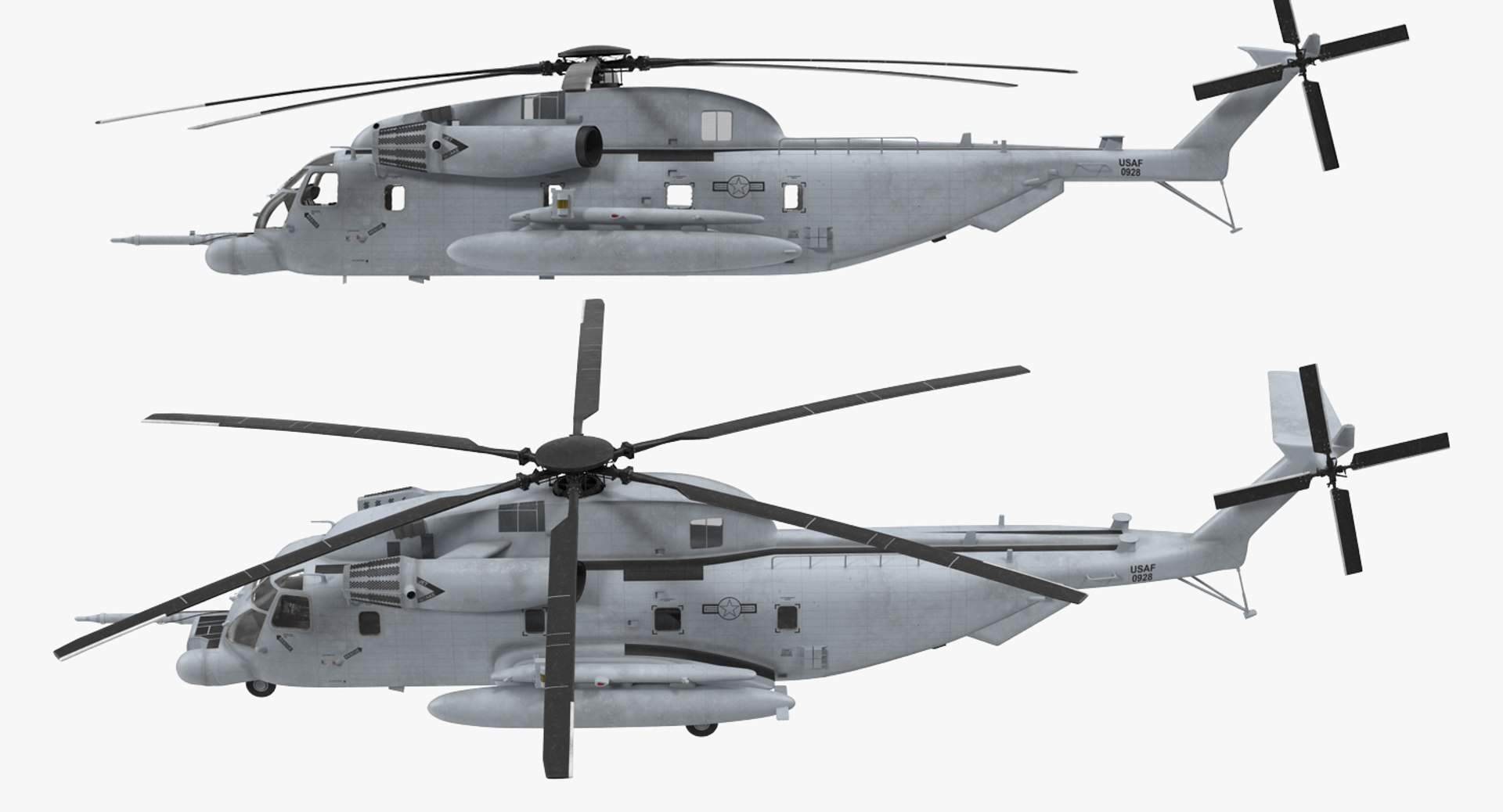 3d Model Of Sikorsky Mh-53 Pave Usaf