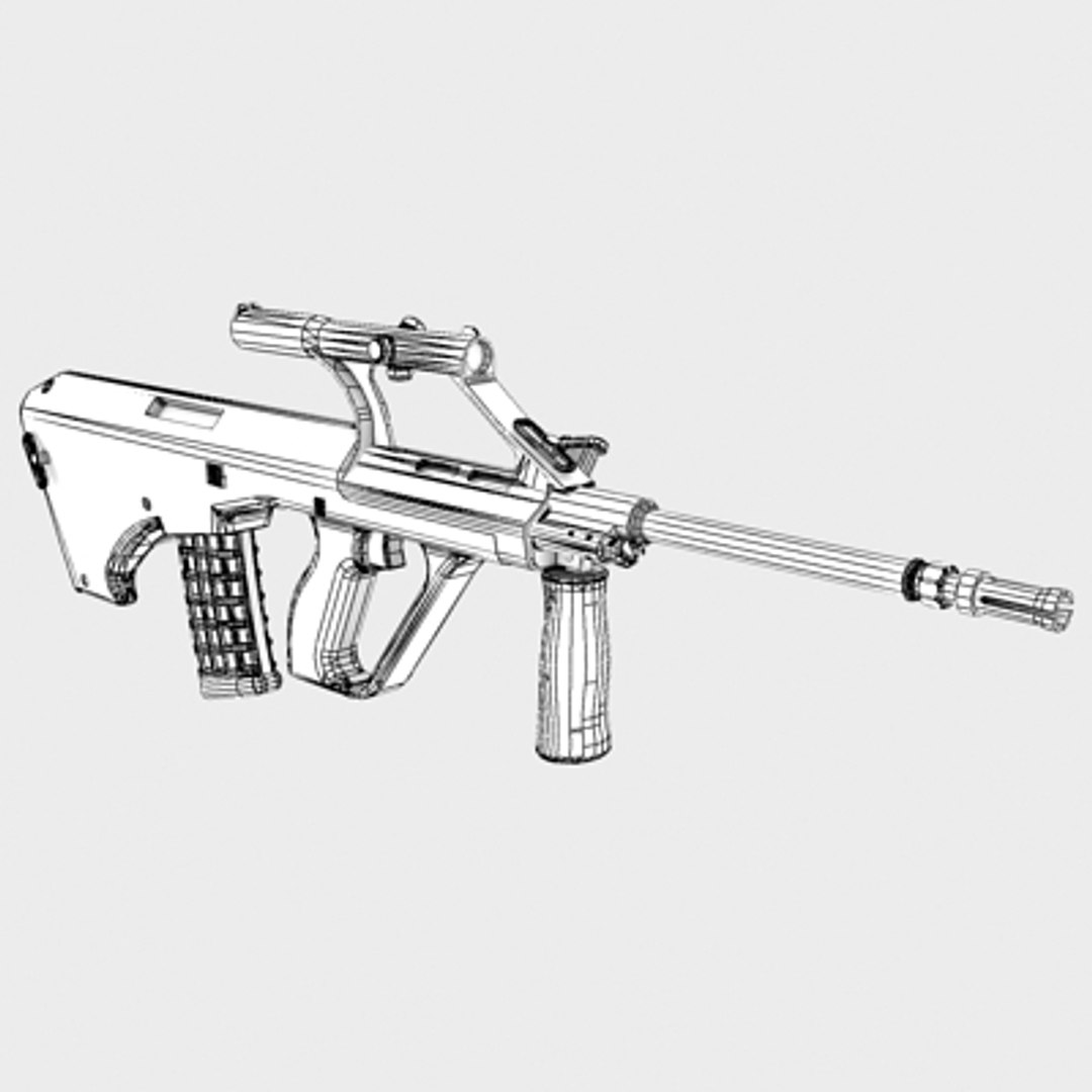 Steyr Aug Assault Rifle 3d Model