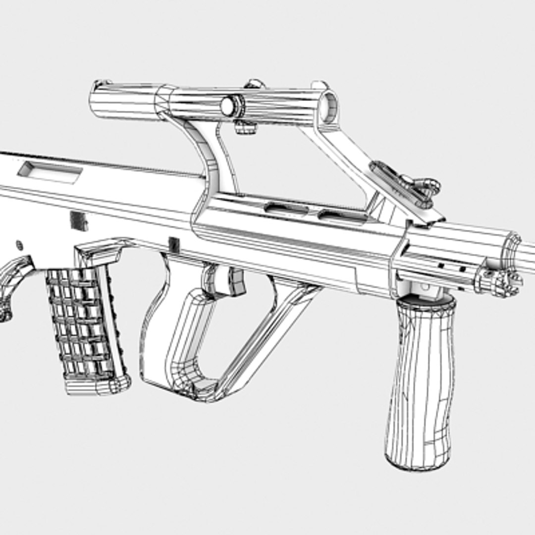 Steyr Aug Assault Rifle 3d Model