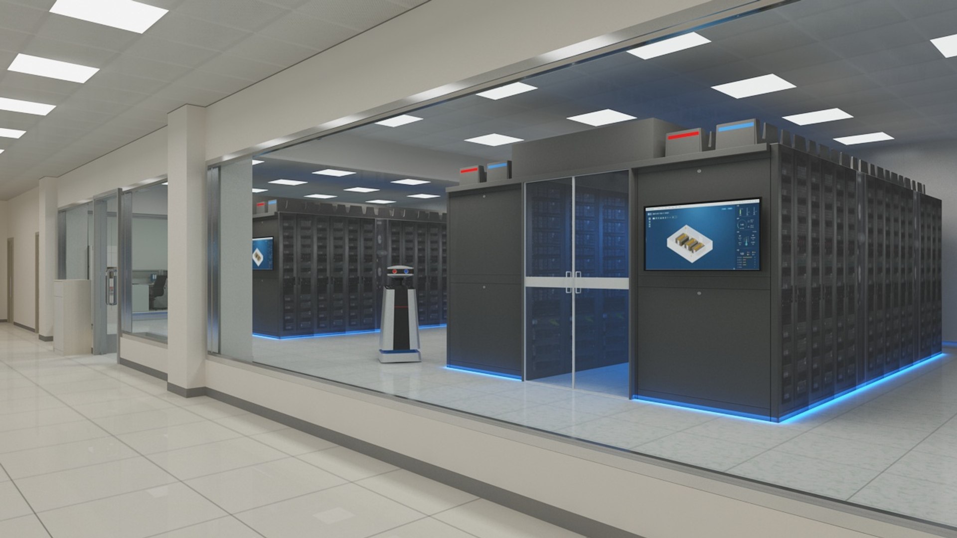 Computer Server Room 3D - TurboSquid 2085097