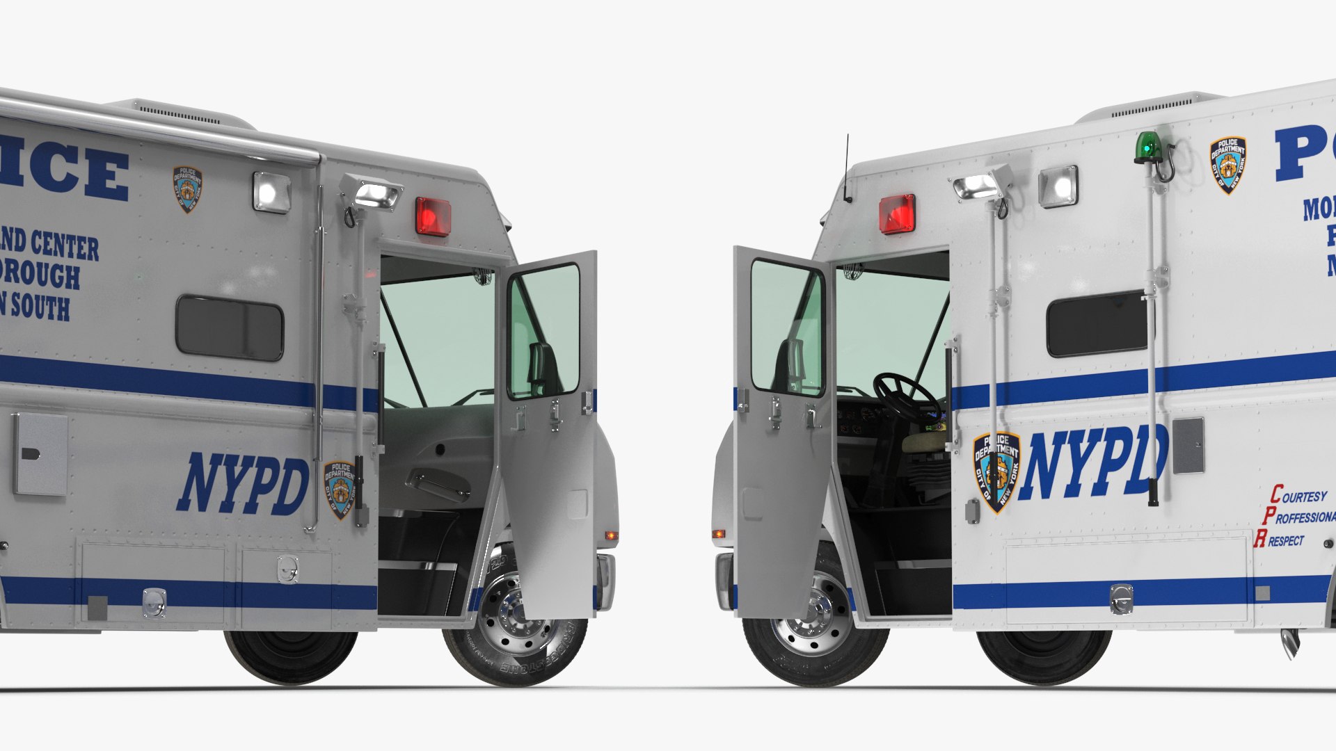 NYPD Mobile Command Center Lights On Rigged for Maya 3D model ...