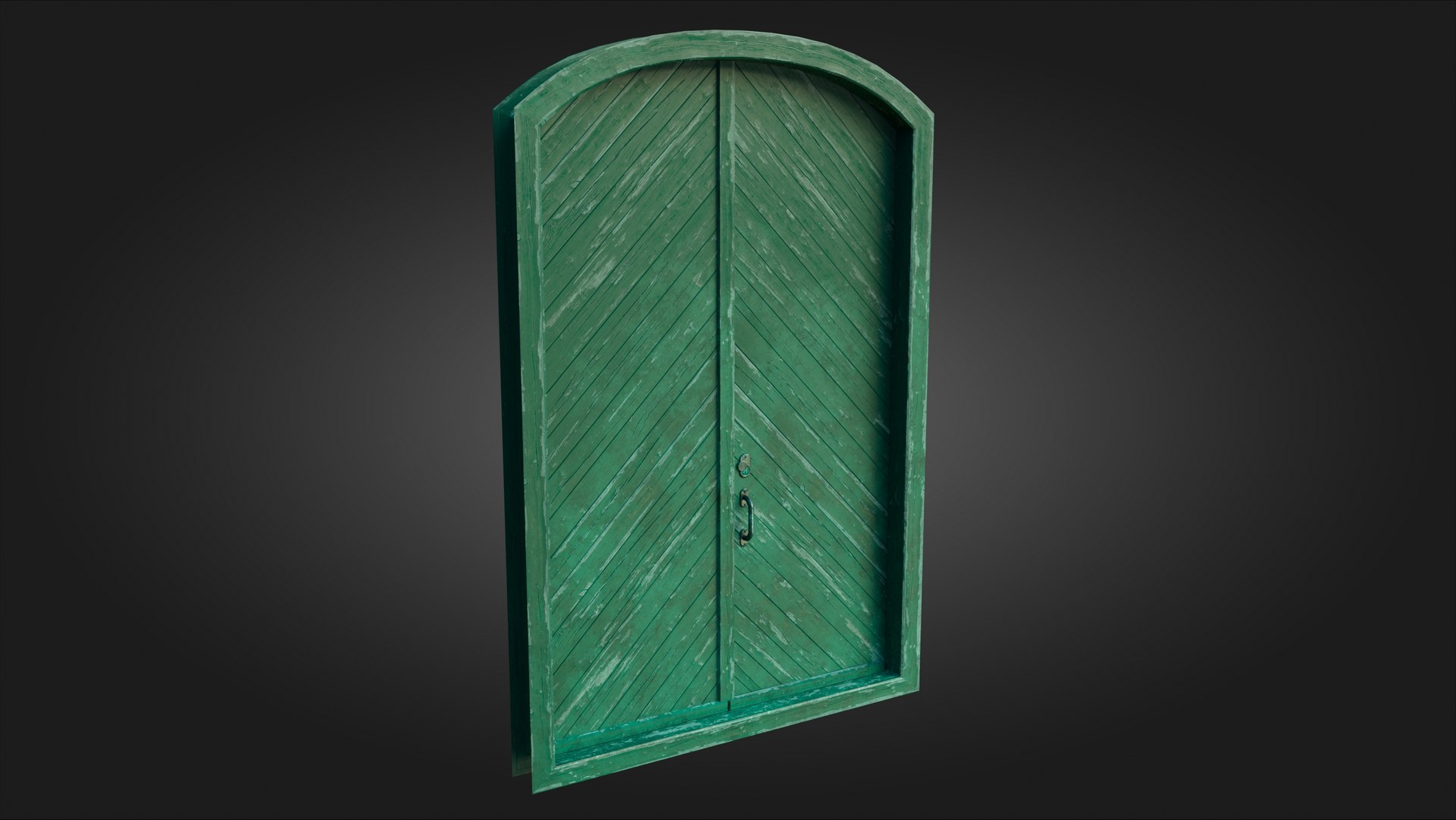 Old Doubledoors Green - PBR 3D Model - TurboSquid 1841536