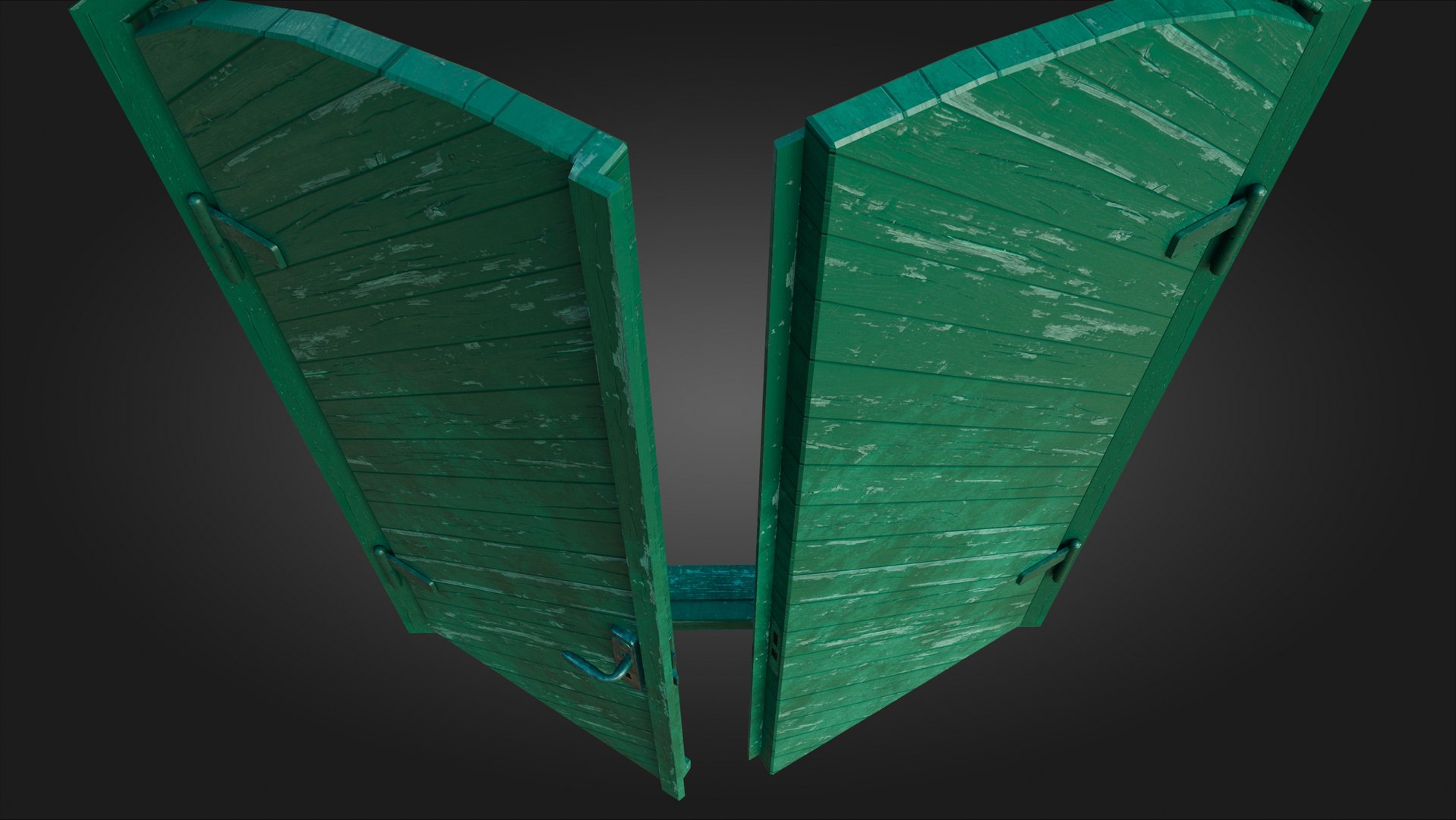 Old Doubledoors Green - PBR 3D Model - TurboSquid 1841536