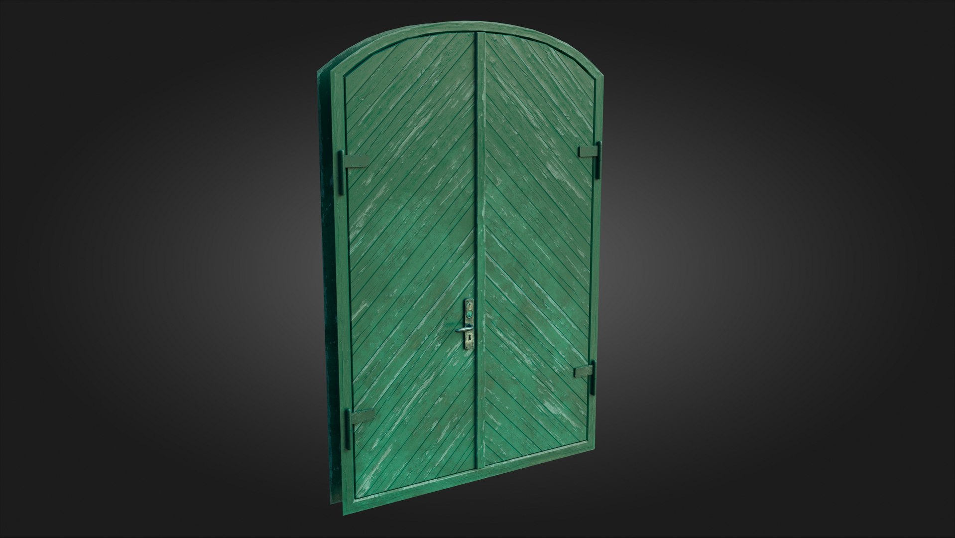 Old Doubledoors Green - PBR 3D Model - TurboSquid 1841536
