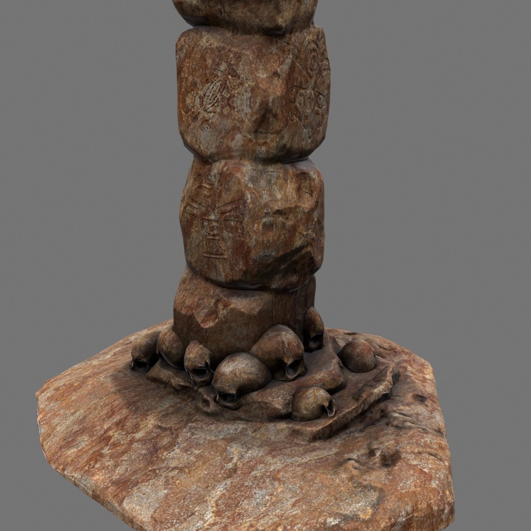3d Skull Pillar