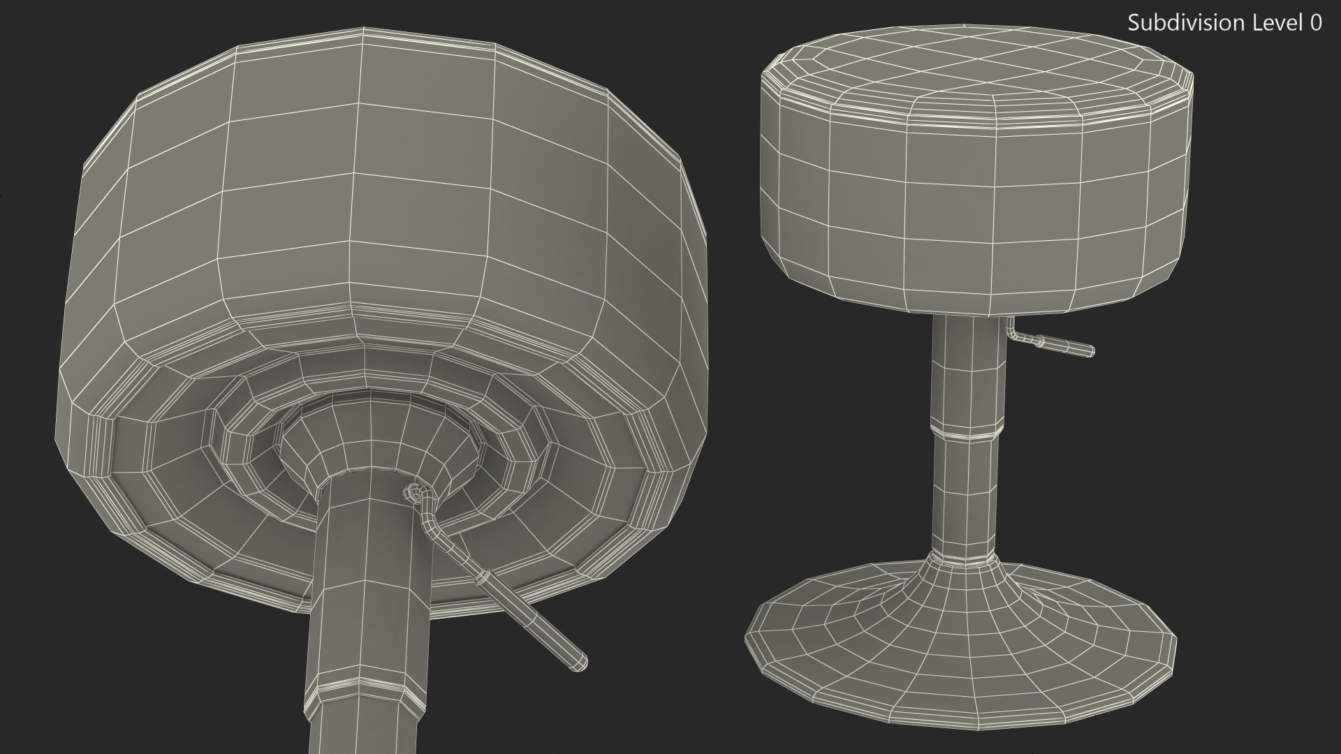 Round Swivel Stool With Chrome Foot 3D Model - TurboSquid 1737101