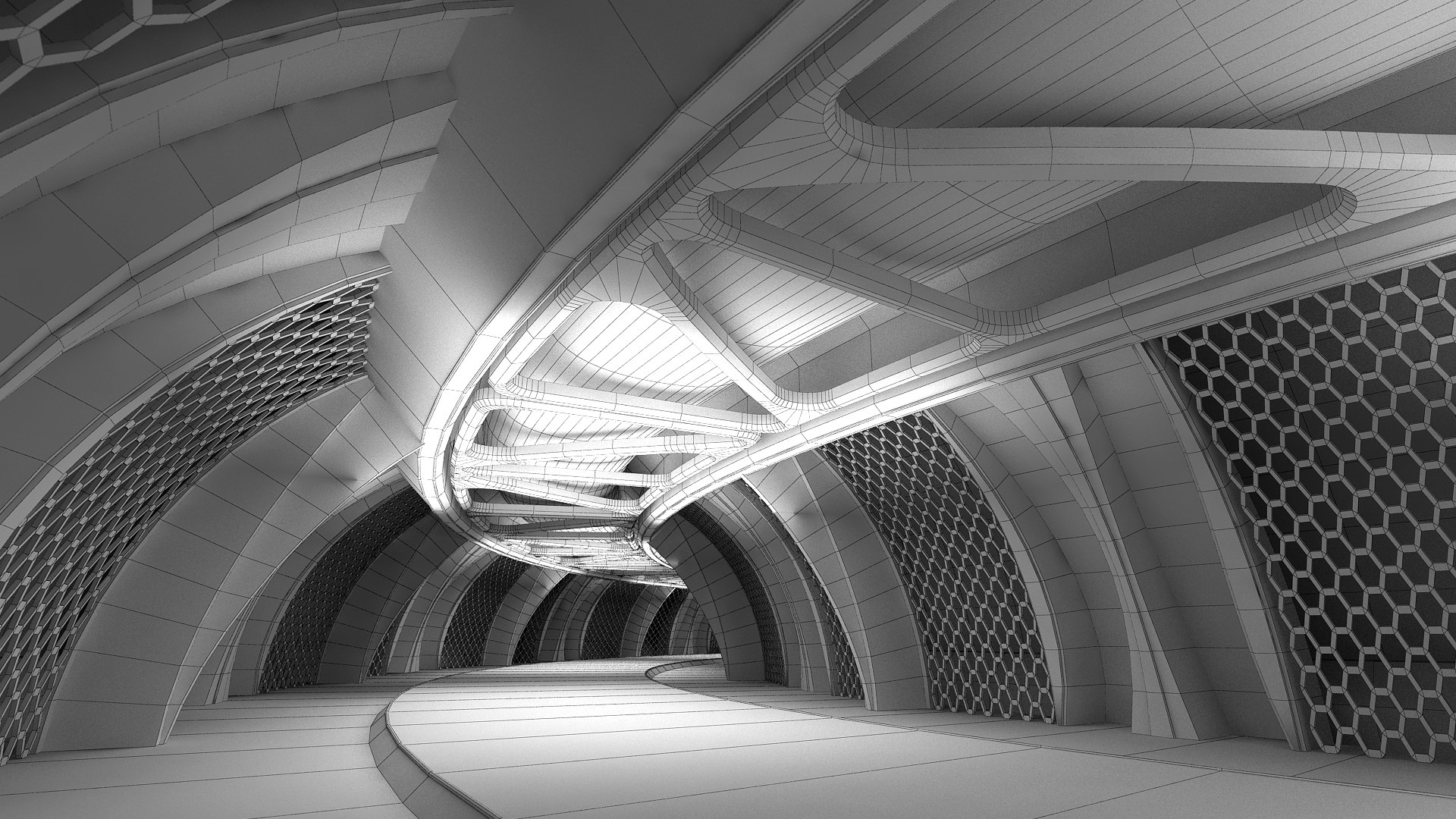 Futuristic Corridor 3D Model - TurboSquid 1870352