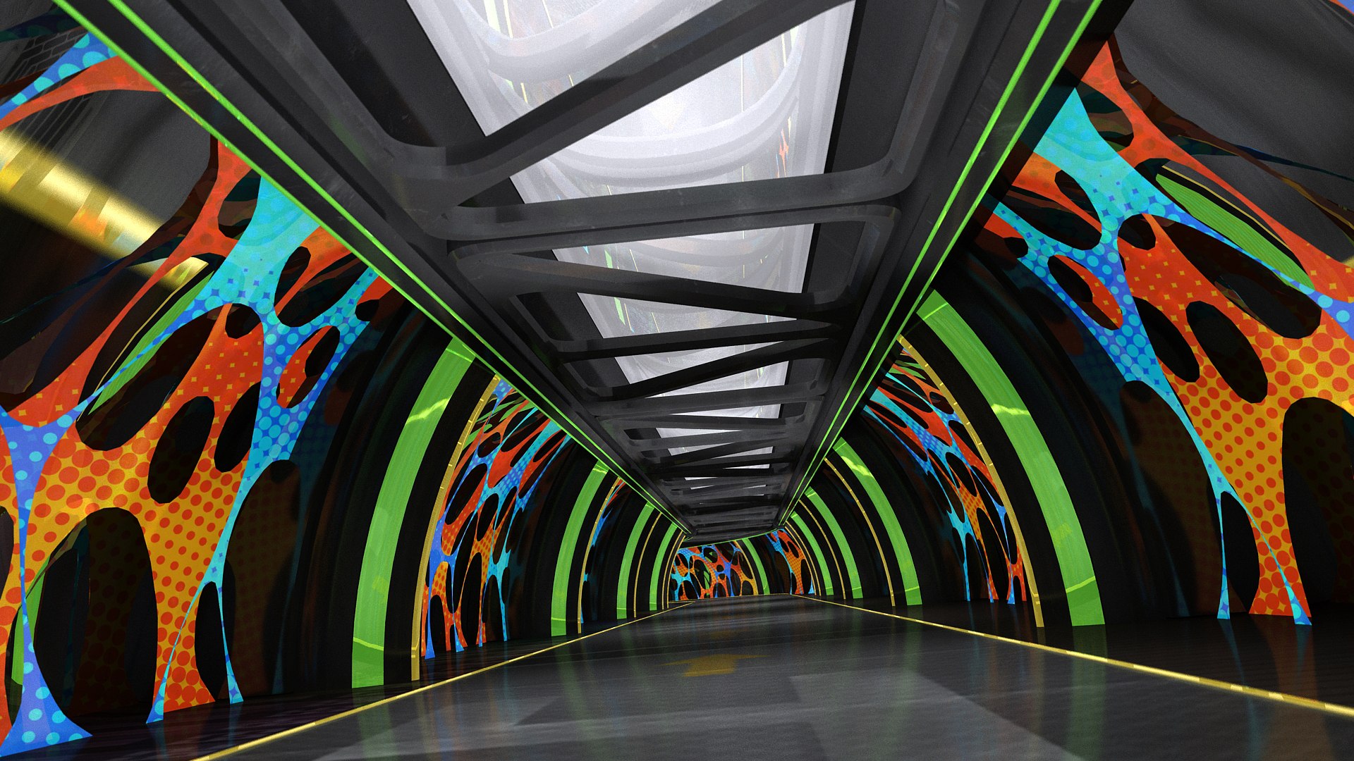 Futuristic Corridor 3D Model - TurboSquid 1870352